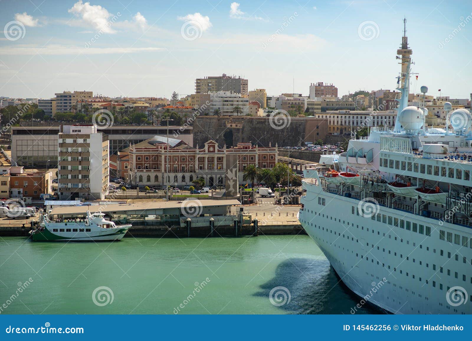 Cruise Ship Docked in the Port Cadiz Port, Spain Stock Photo - Image of ...