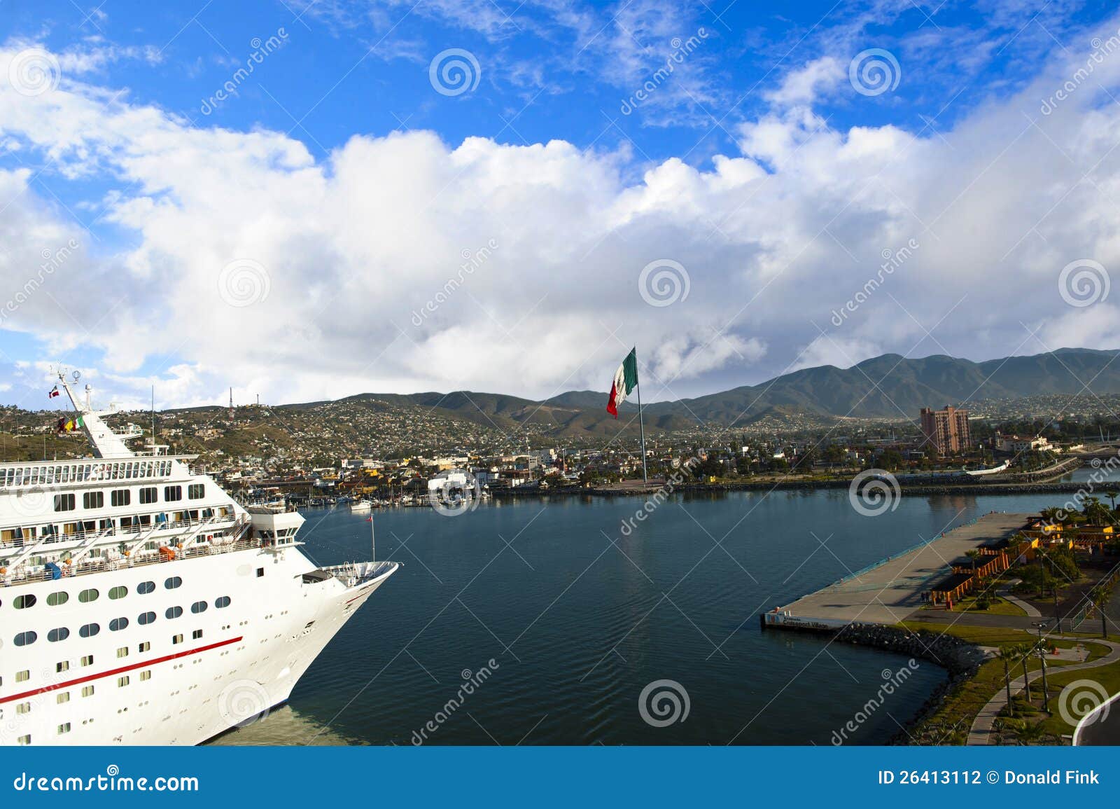 Cruise Ship Docking in Ensenada Mexico Stock Photo - Image of city ...