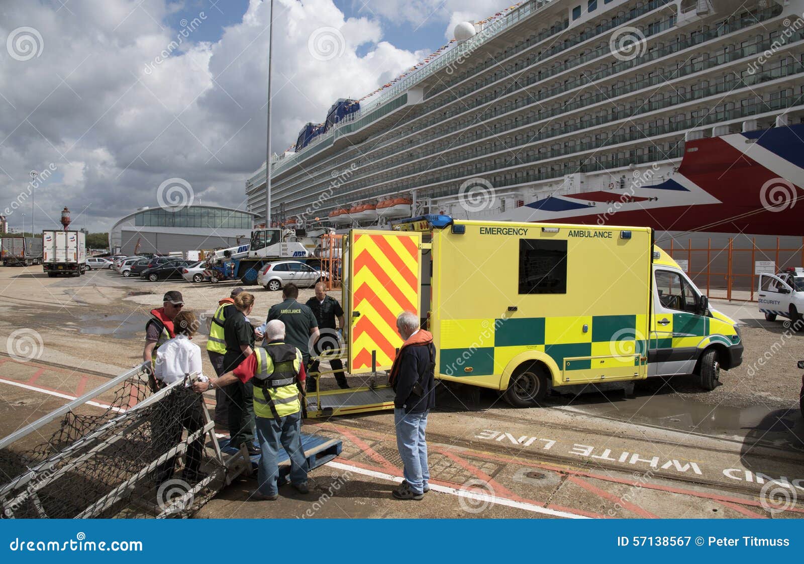 Cruise Ship and Emergency Ambulance Editorial Photography - Image of ...