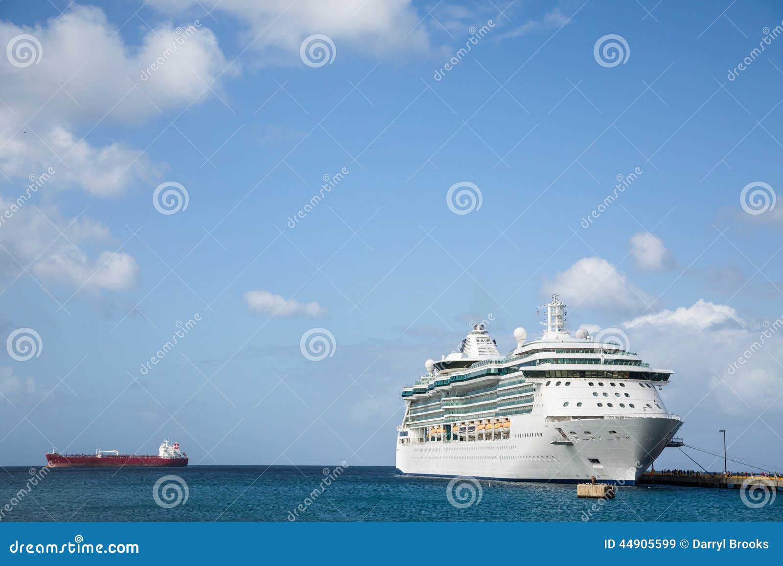 Cruise Ship and Empty Freighter Stock Image - Image of journey ...