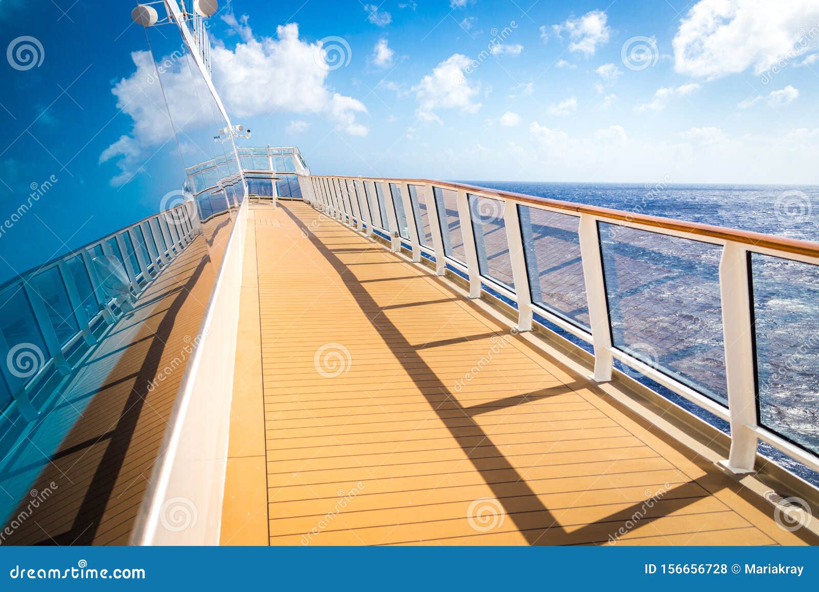 Cruise Ship Empty Open Deck with Copy Space Stock Photo - Image of ...