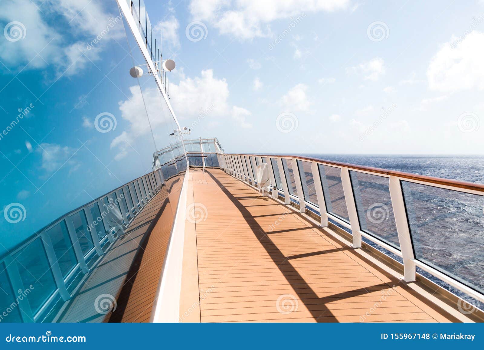 Cruise Ship Empty Open Deck with Copy Space Stock Photo - Image of ...