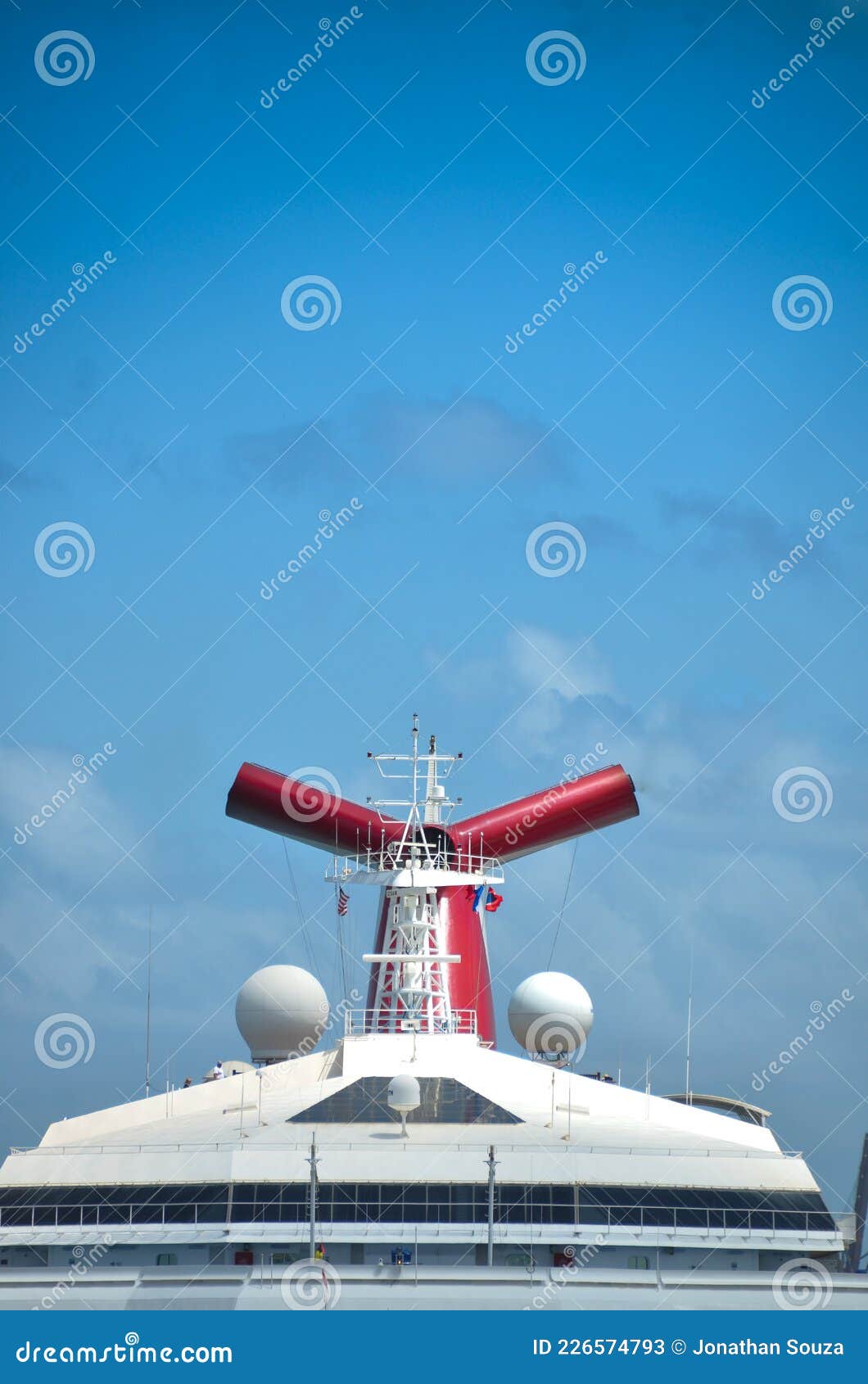 Cruise Ship Exhaust at Top of Ship Stock Image - Image of vacation ...