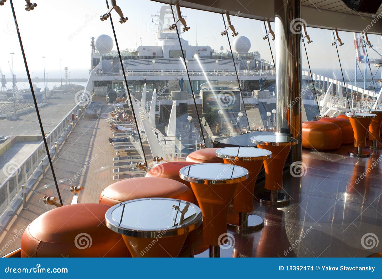 Cruise Ship. Exterior and Interior Stock Photo - Image of round ...