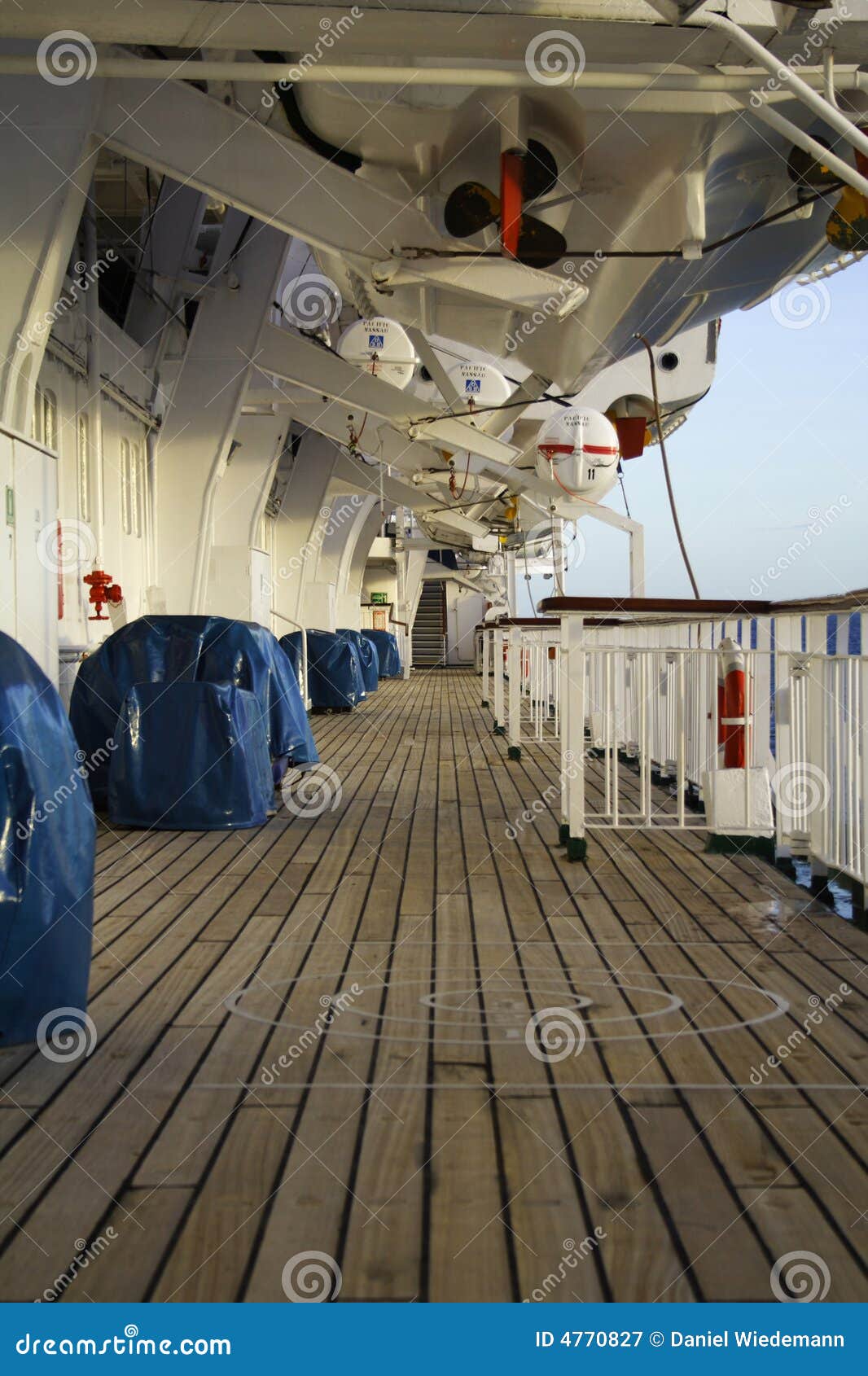 Cruise Ship Exterior Walkway Stock Image - Image of shadows, wood: 4770827