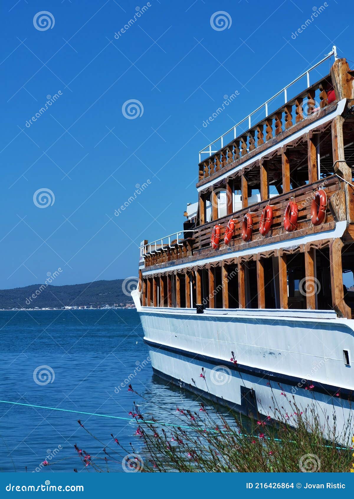 Cruise ship facing sea stock photo. Image of dock, vehicle - 216426864