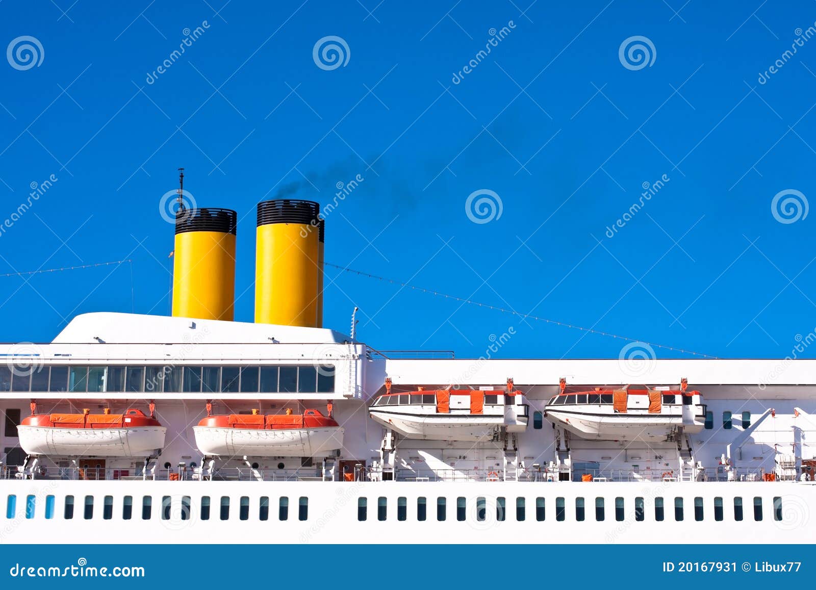 Cruise ship funnels stock image. Image of space, horizontal - 20167931