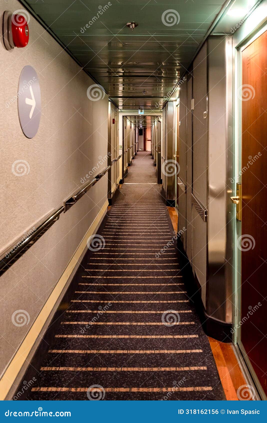 Cruise ship guest corridor stock photo. Image of stairs - 318162156