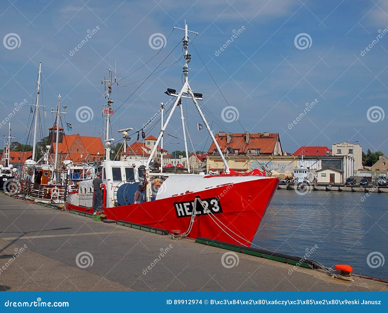 Cruise ship in Hel port. editorial stock image. Image of fishing - 89912974