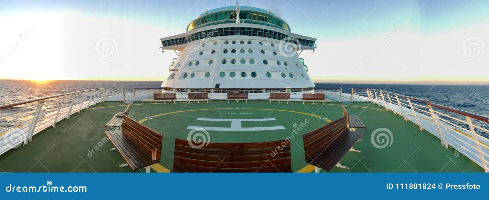 Cruise Ship Helipad at Sea Sailing Stock Photo - Image of deck, ship ...