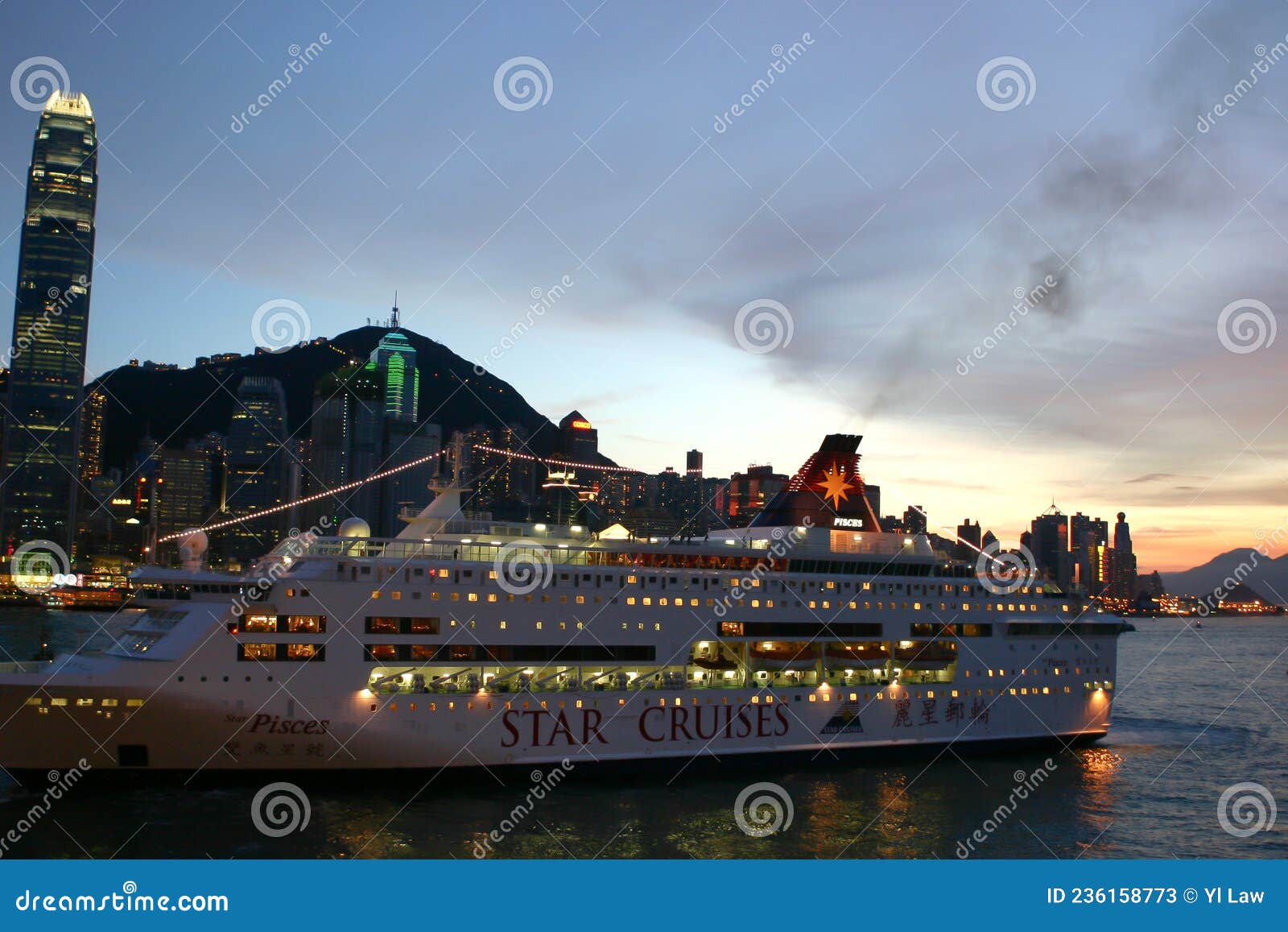 The Cruise Ship at Hong Kong, Tst Harbour, 4 Sept 2004 Editorial Stock ...