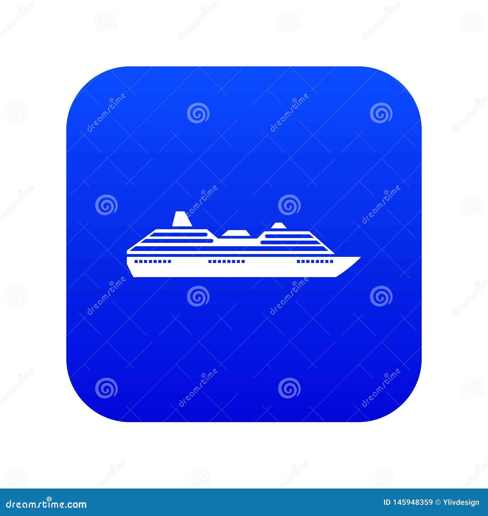 Cruise Ship Icon Digital Blue Stock Vector - Illustration of boat ...
