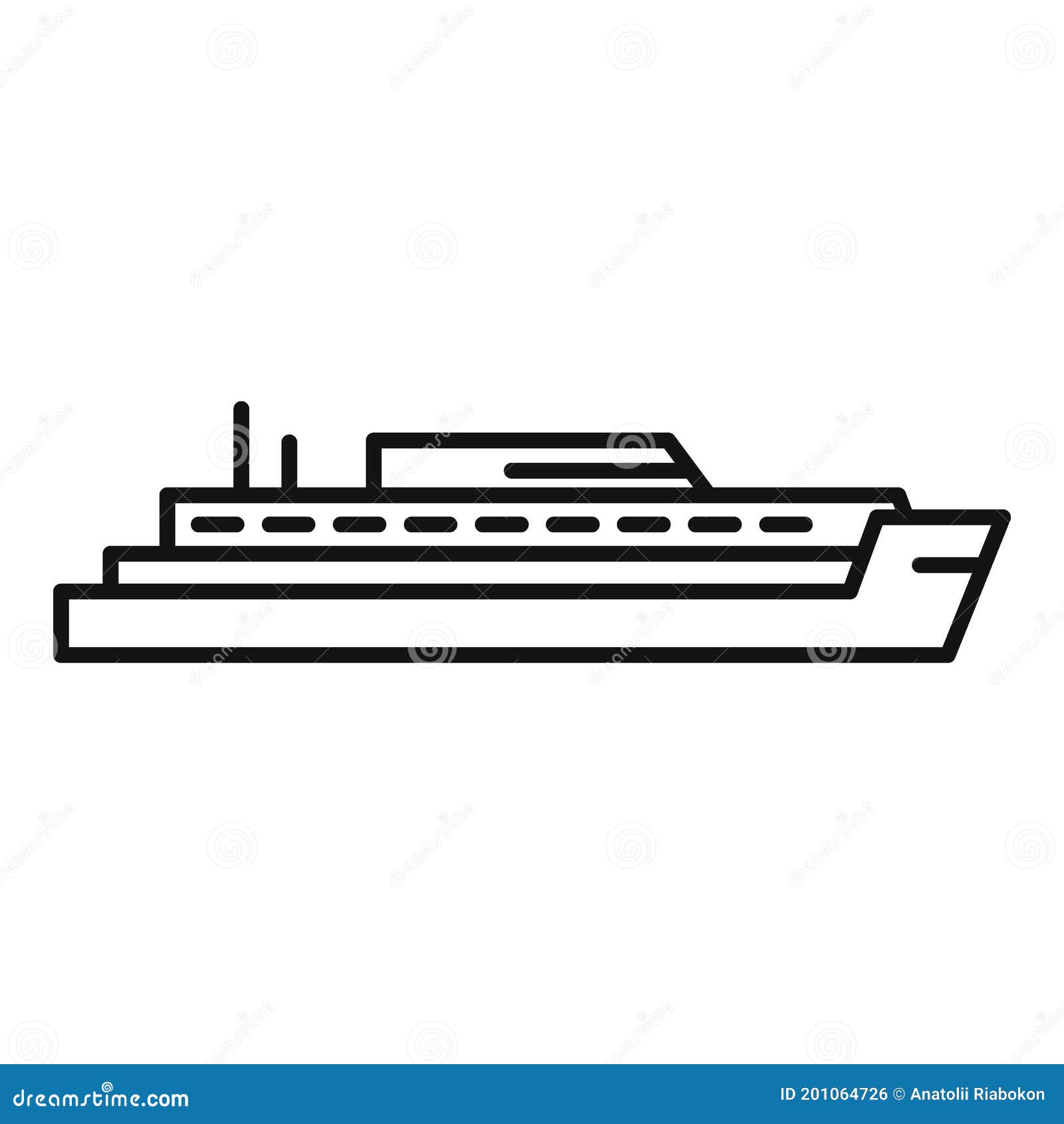 Cruise Ship Icon, Outline Style Stock Vector - Illustration of ship ...