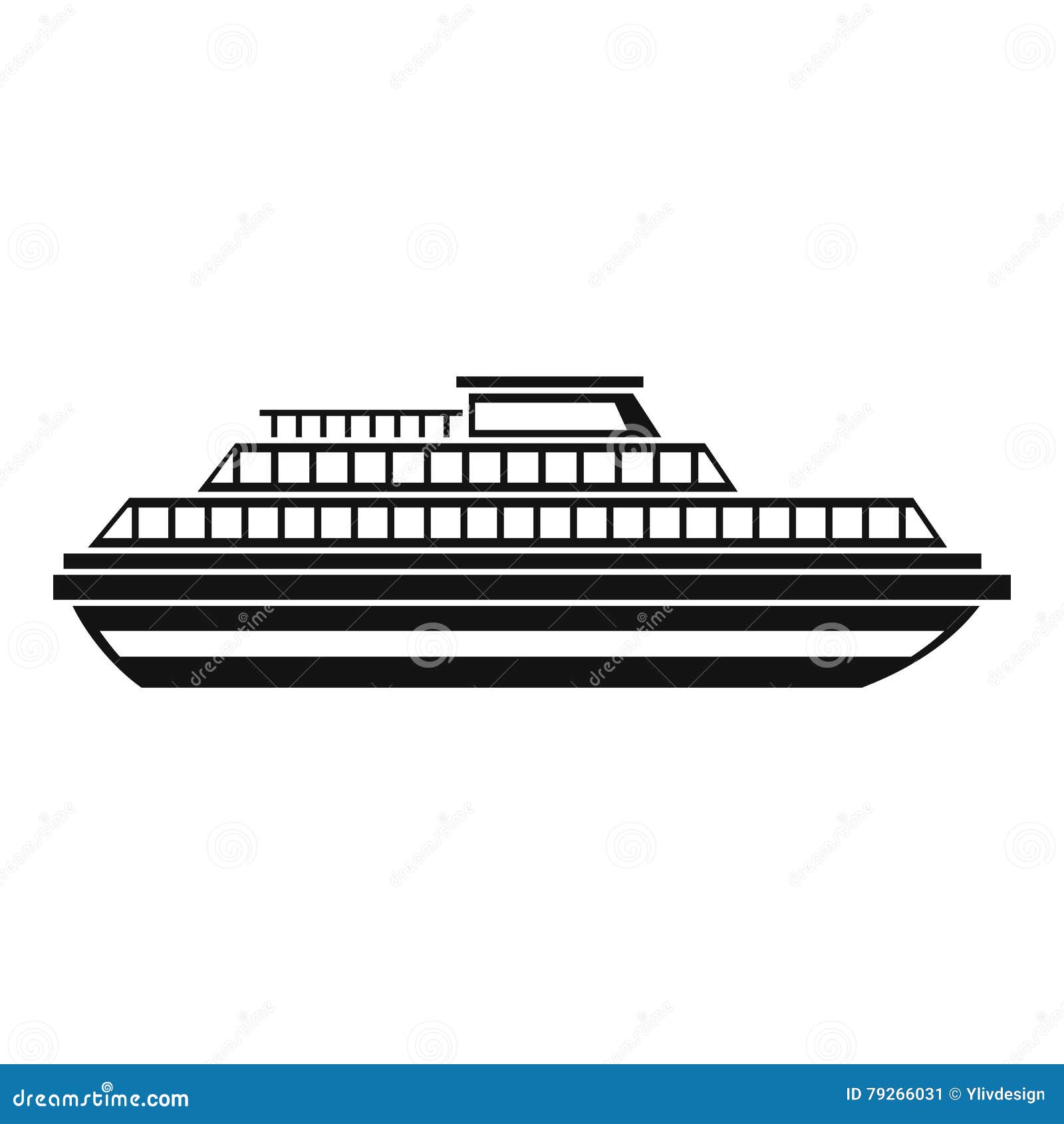 Cruise Ship Icon, Simple Style Stock Vector - Illustration of nautical ...