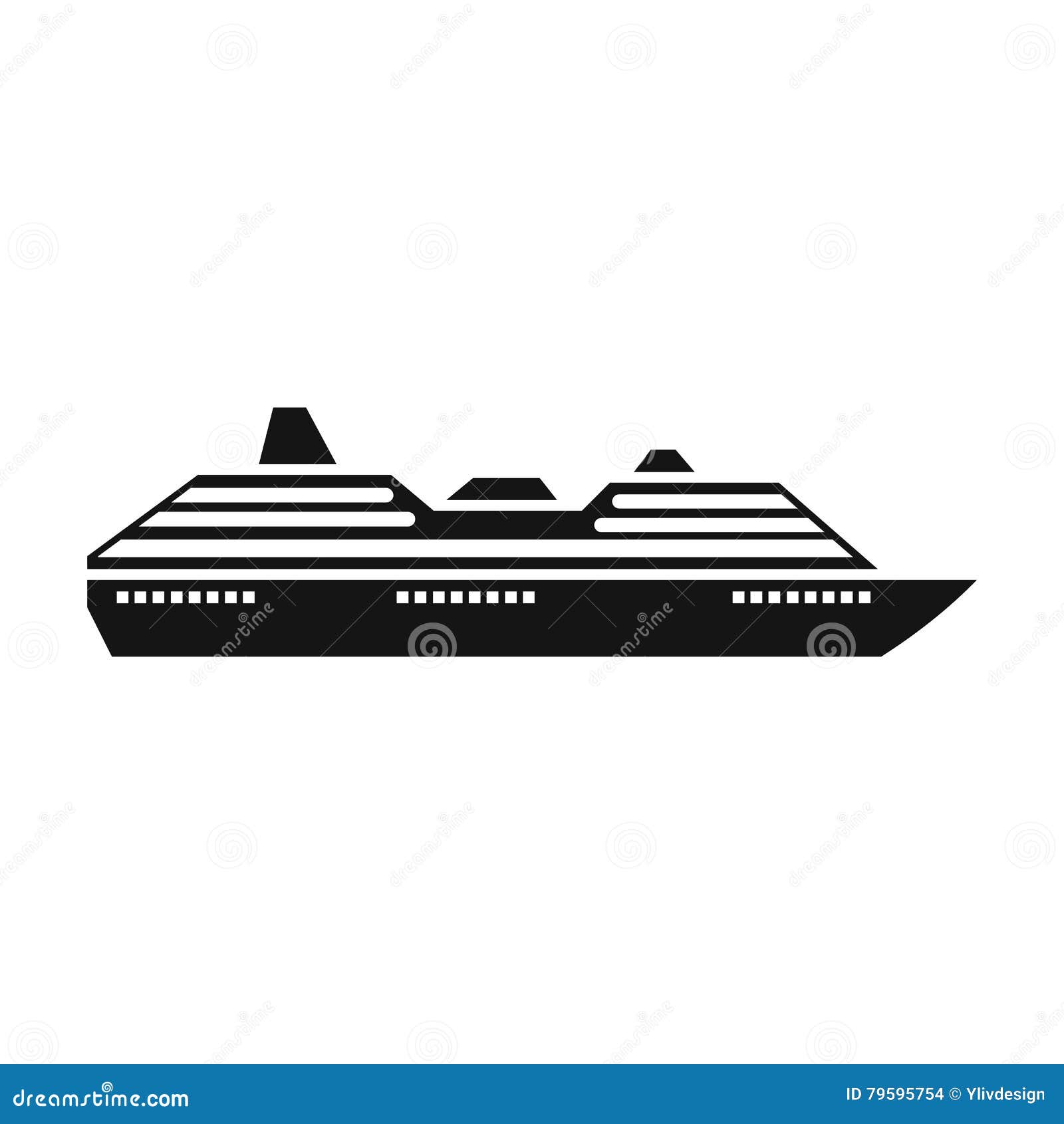 Cruise Ship Icon, Simple Style Stock Vector - Illustration of sailing ...