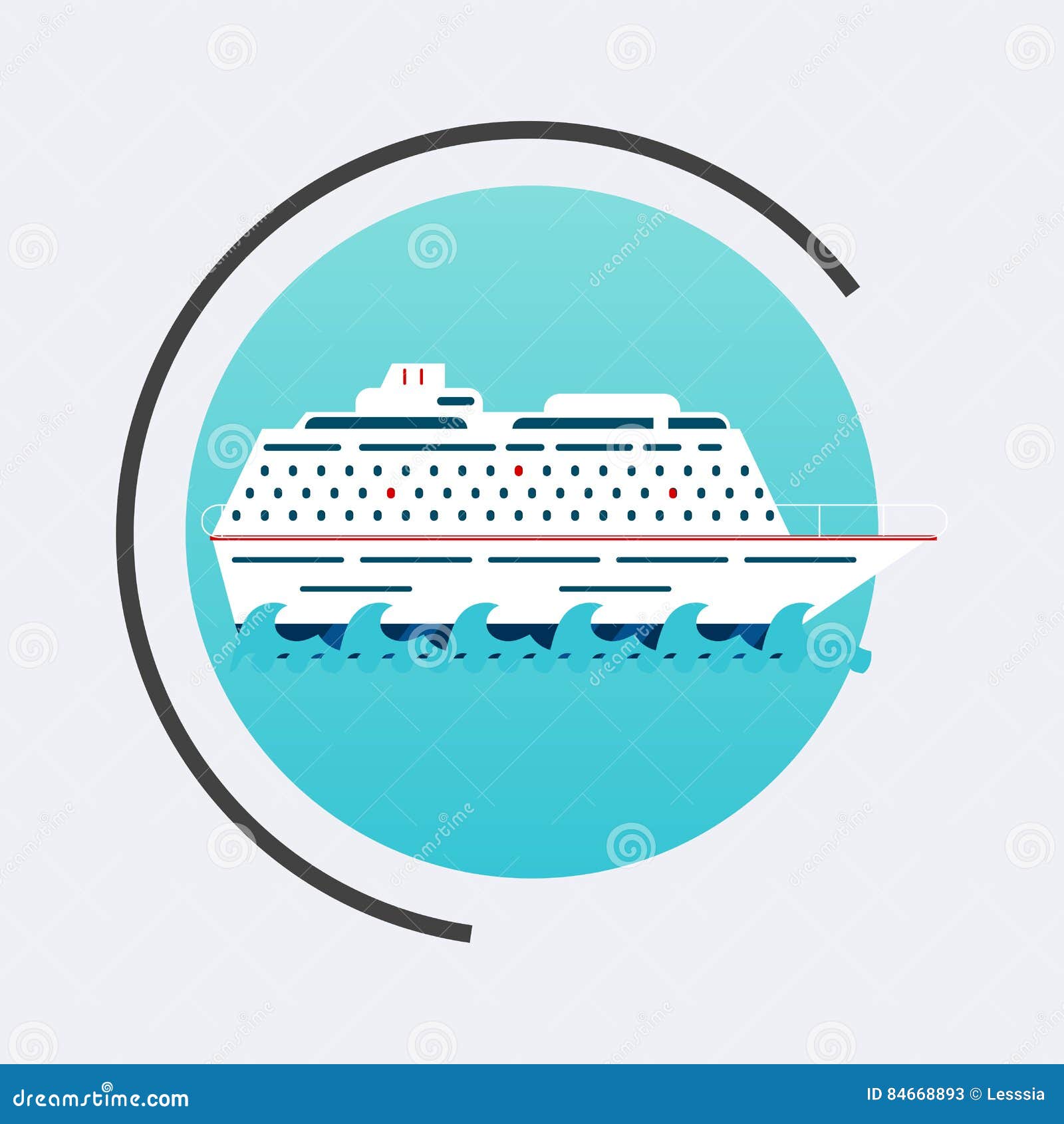 Cruise Ship Icon. Vector Travel Concept Background Stock Vector ...