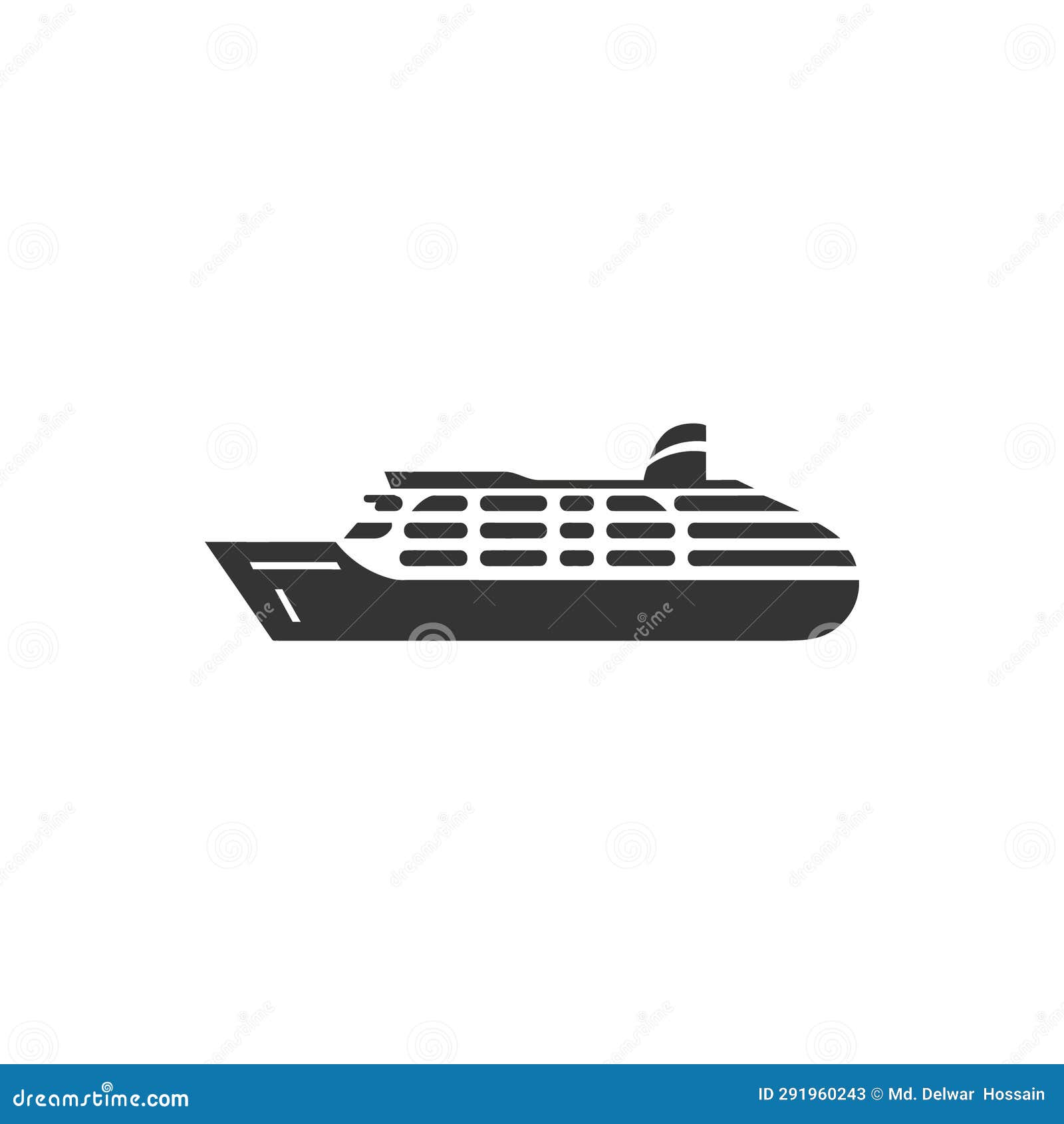 Cruise ship icon stock vector. Illustration of advertising - 291960243