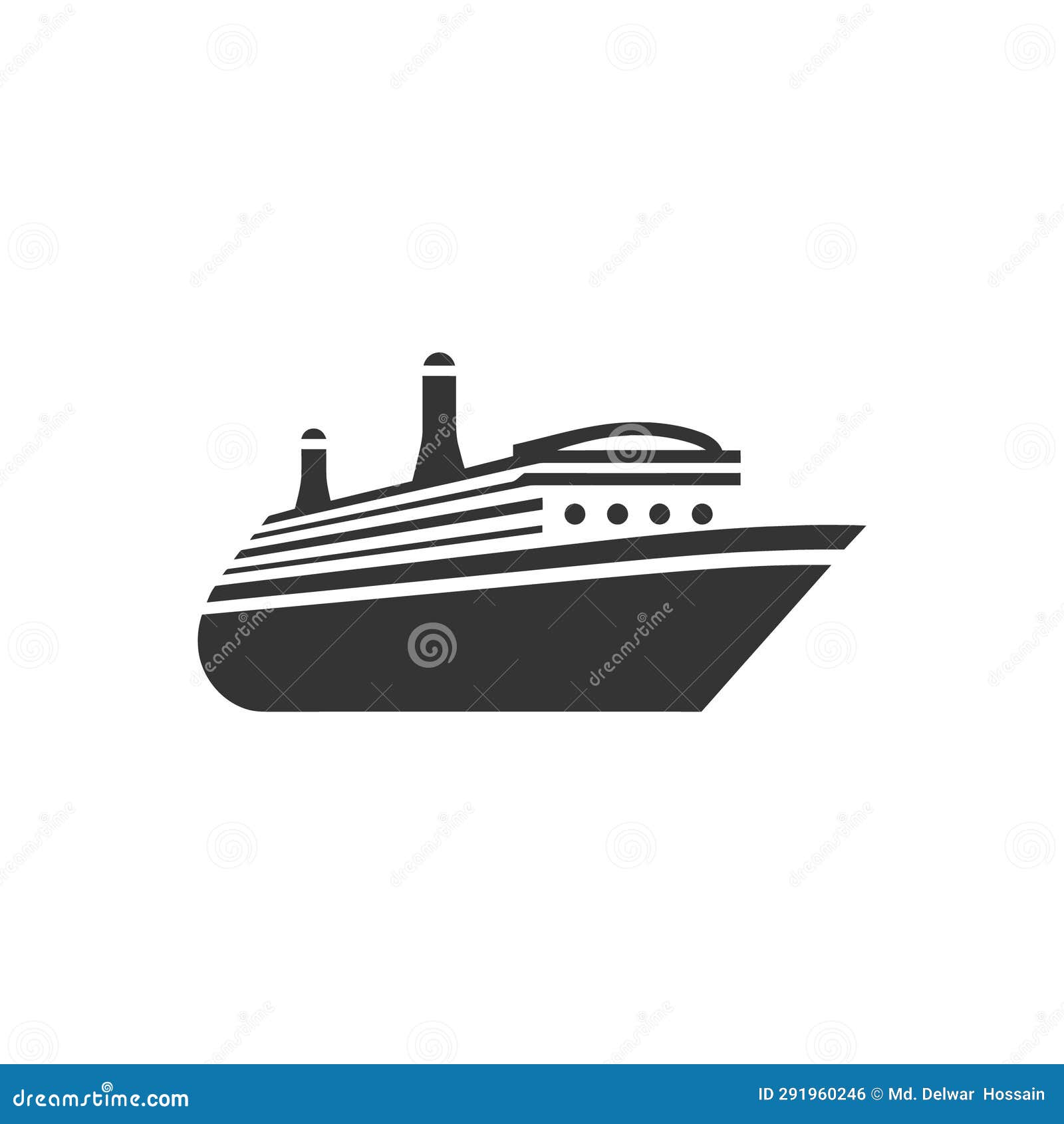 Cruise ship Icon stock vector. Illustration of luxury - 291960246