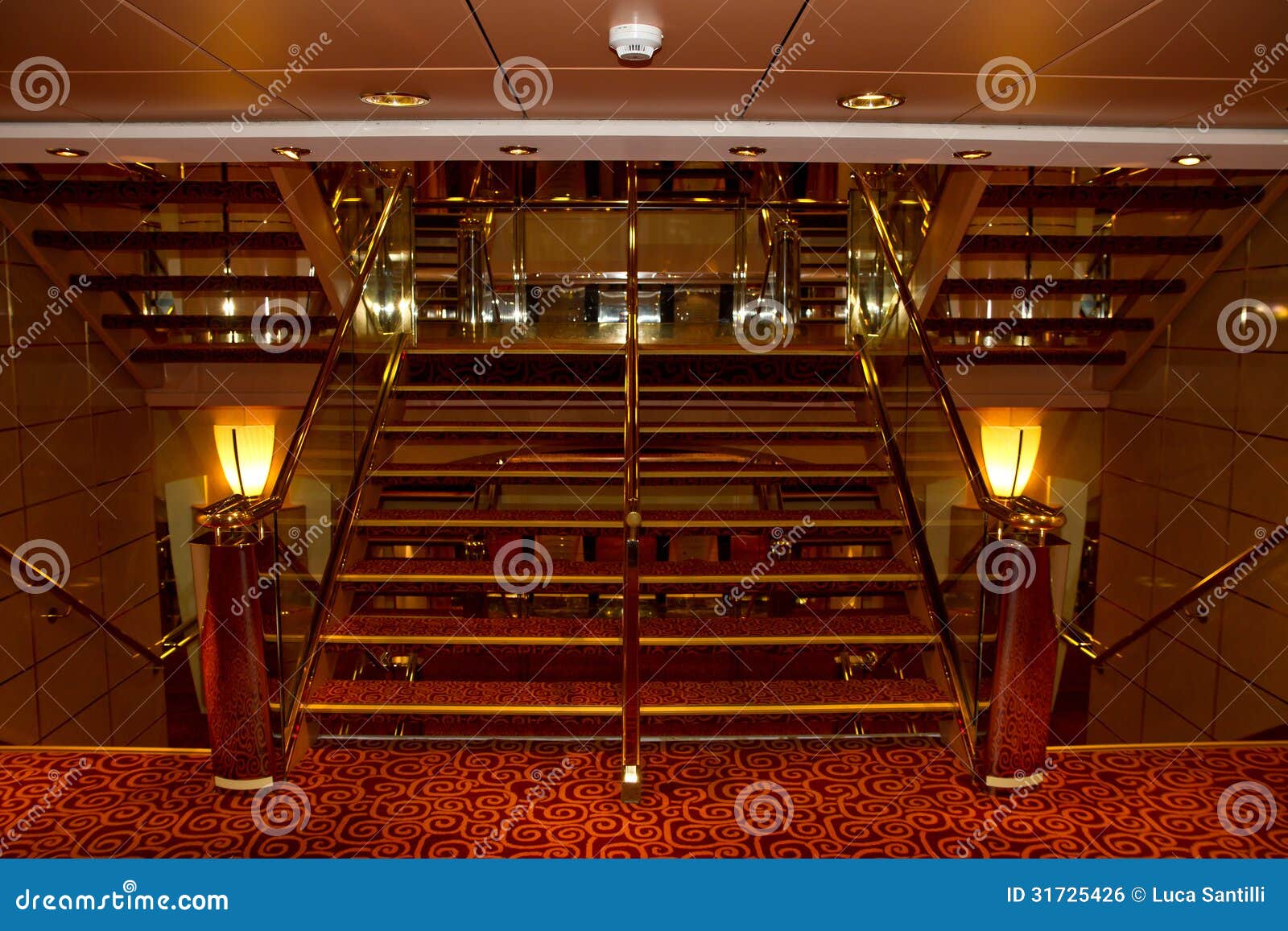 Cruise Ship Interior Staircase Stock Photo - Image of ship, detail ...