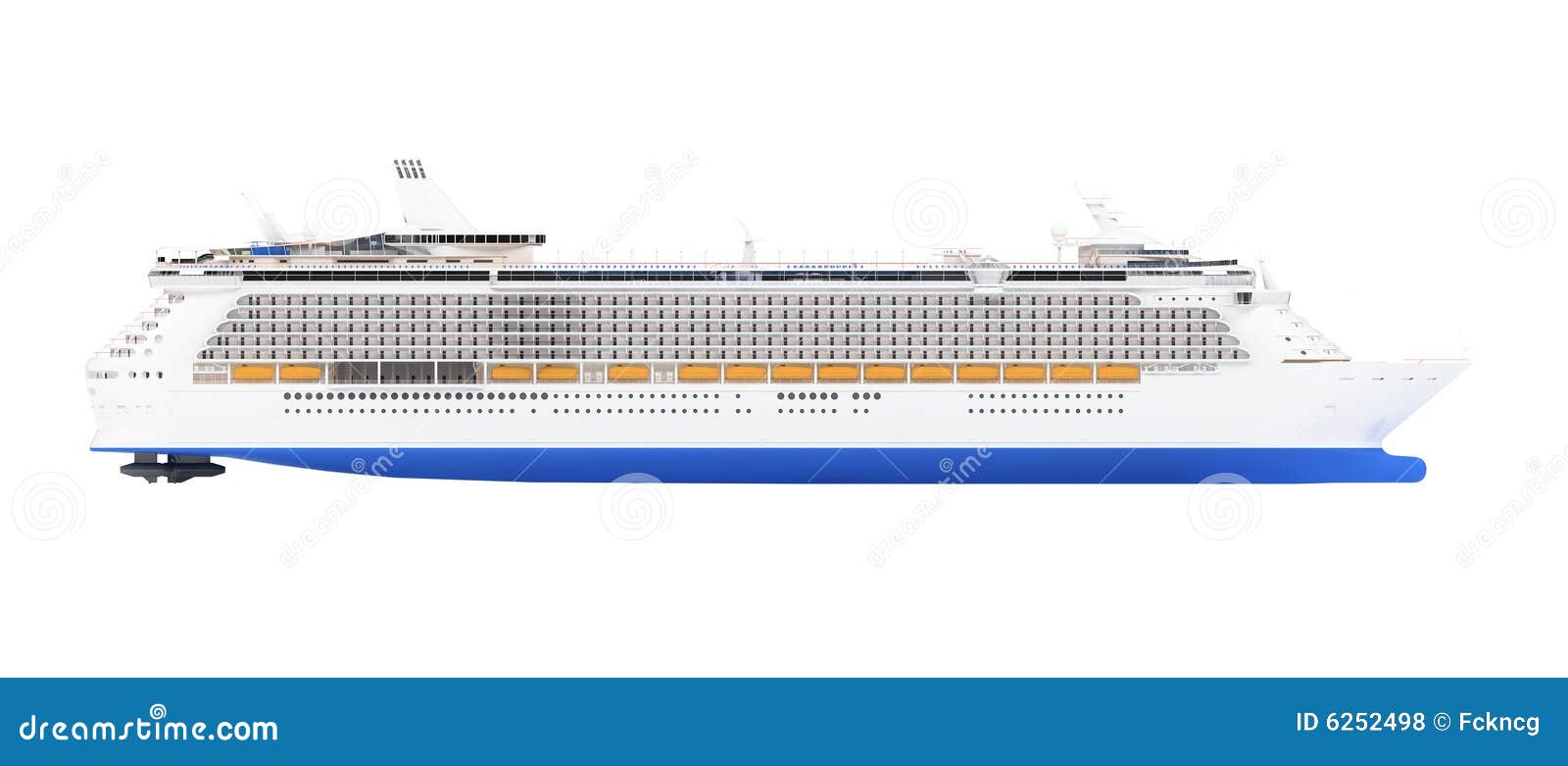 Cruise Ship Isolated Side View Royalty Free Stock Photos - Image: 6252498
