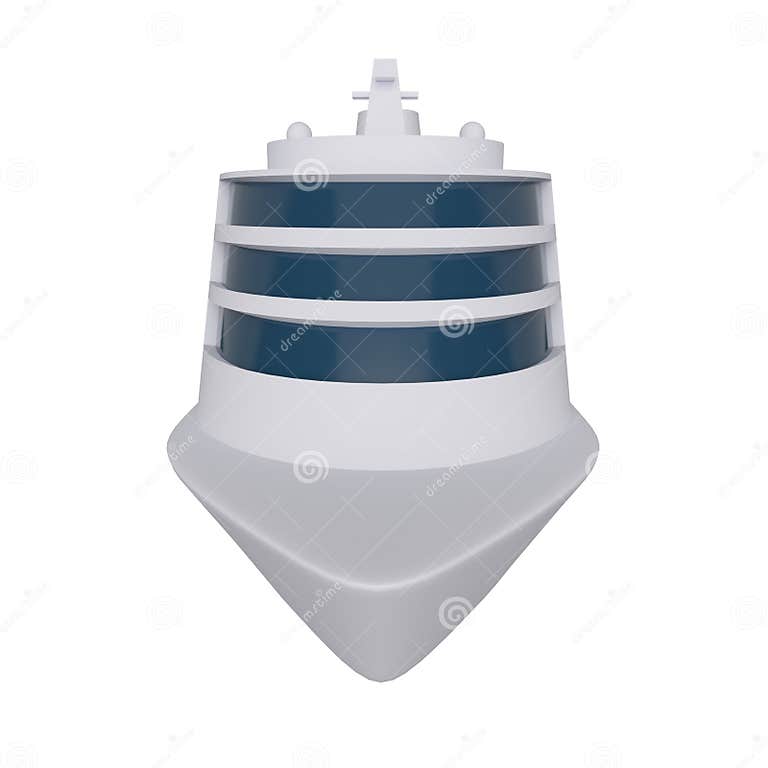 Cruise Ship. Front View. 3d Rendering Stock Illustration - Illustration ...