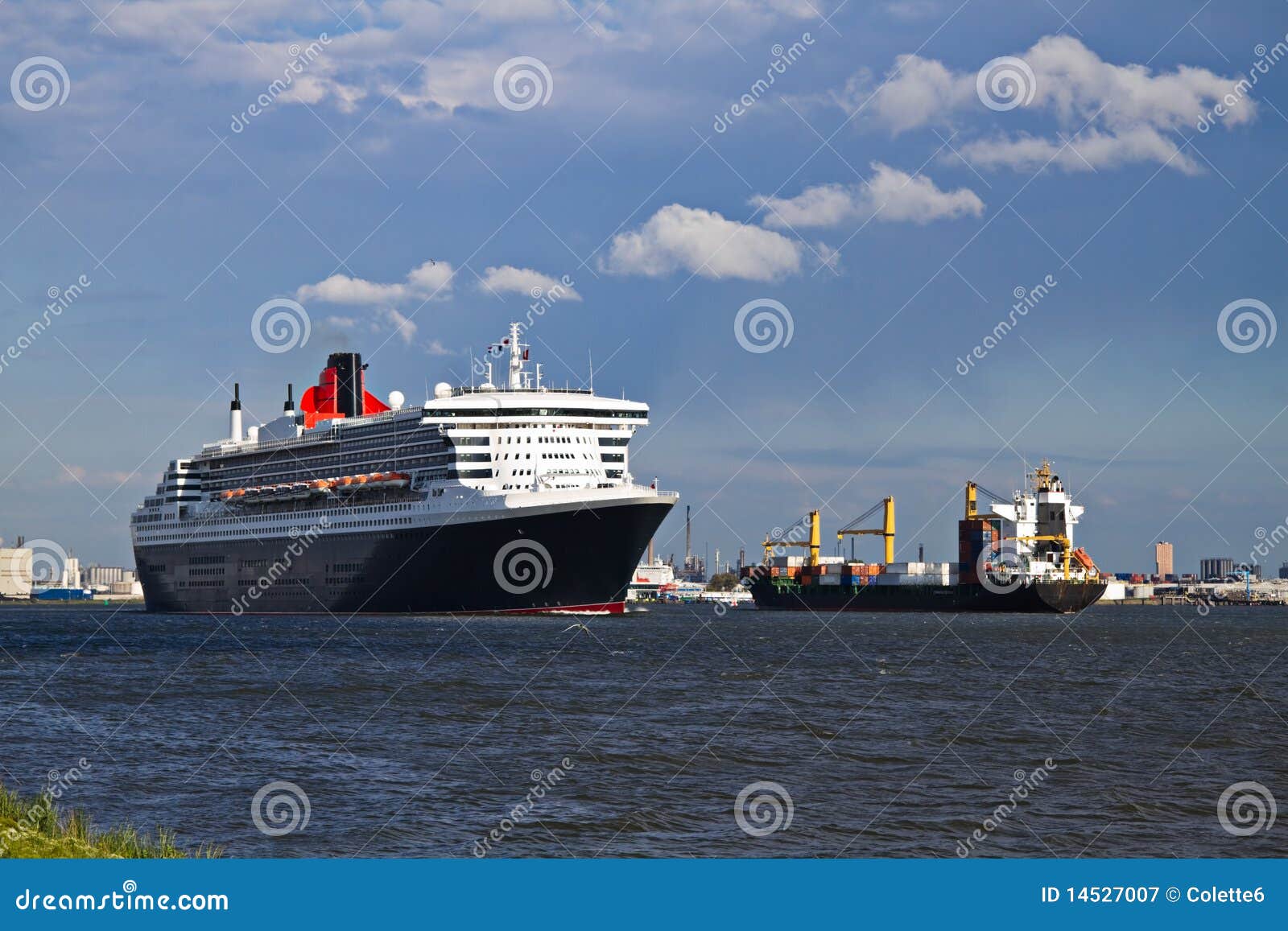 Cruise Ship Leaving Port of Rotterdam Stock Image - Image of departing ...