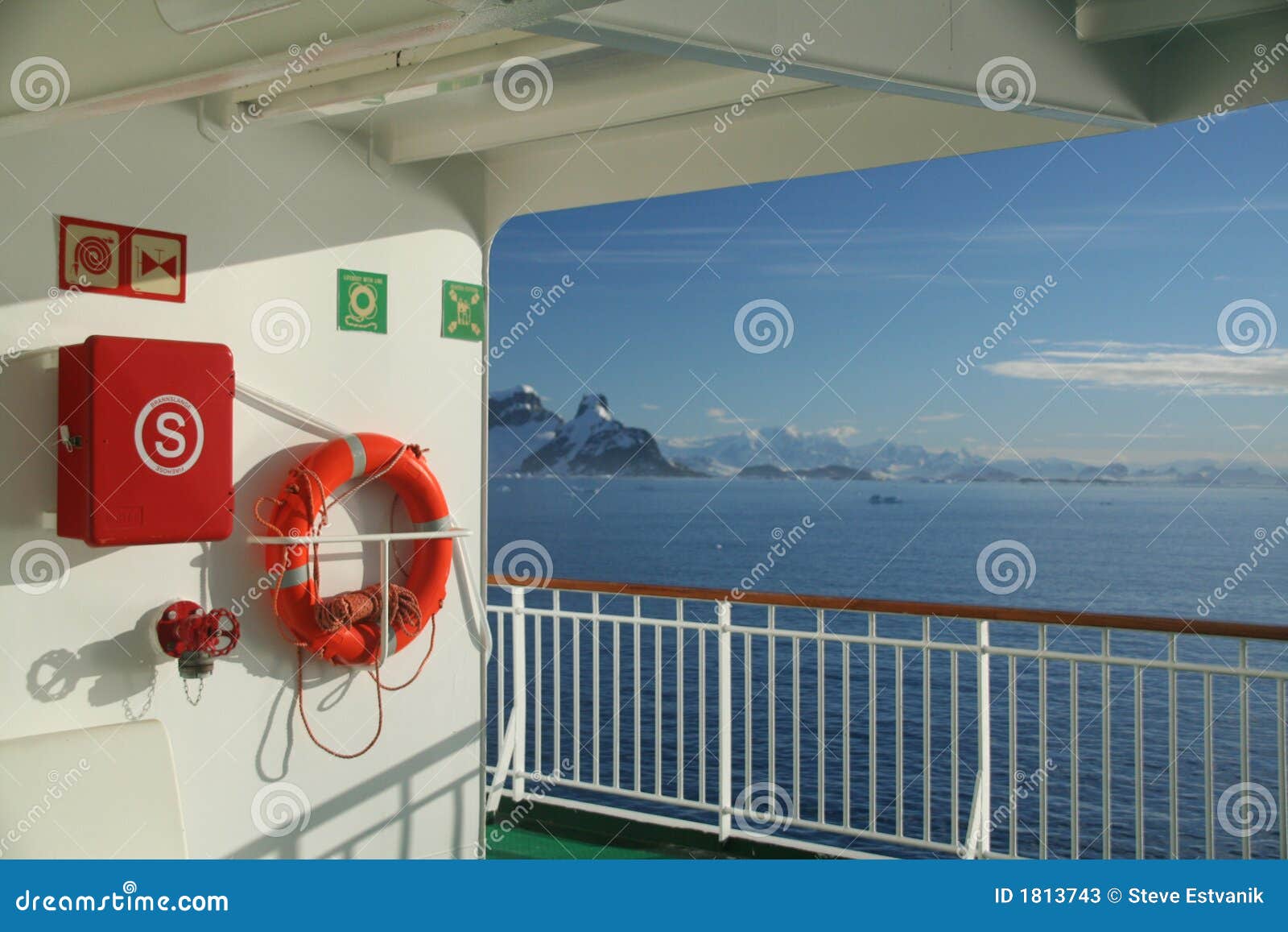 Cruise Ship, Life Preserver Stock Image - Image of glacier, blue: 1813743