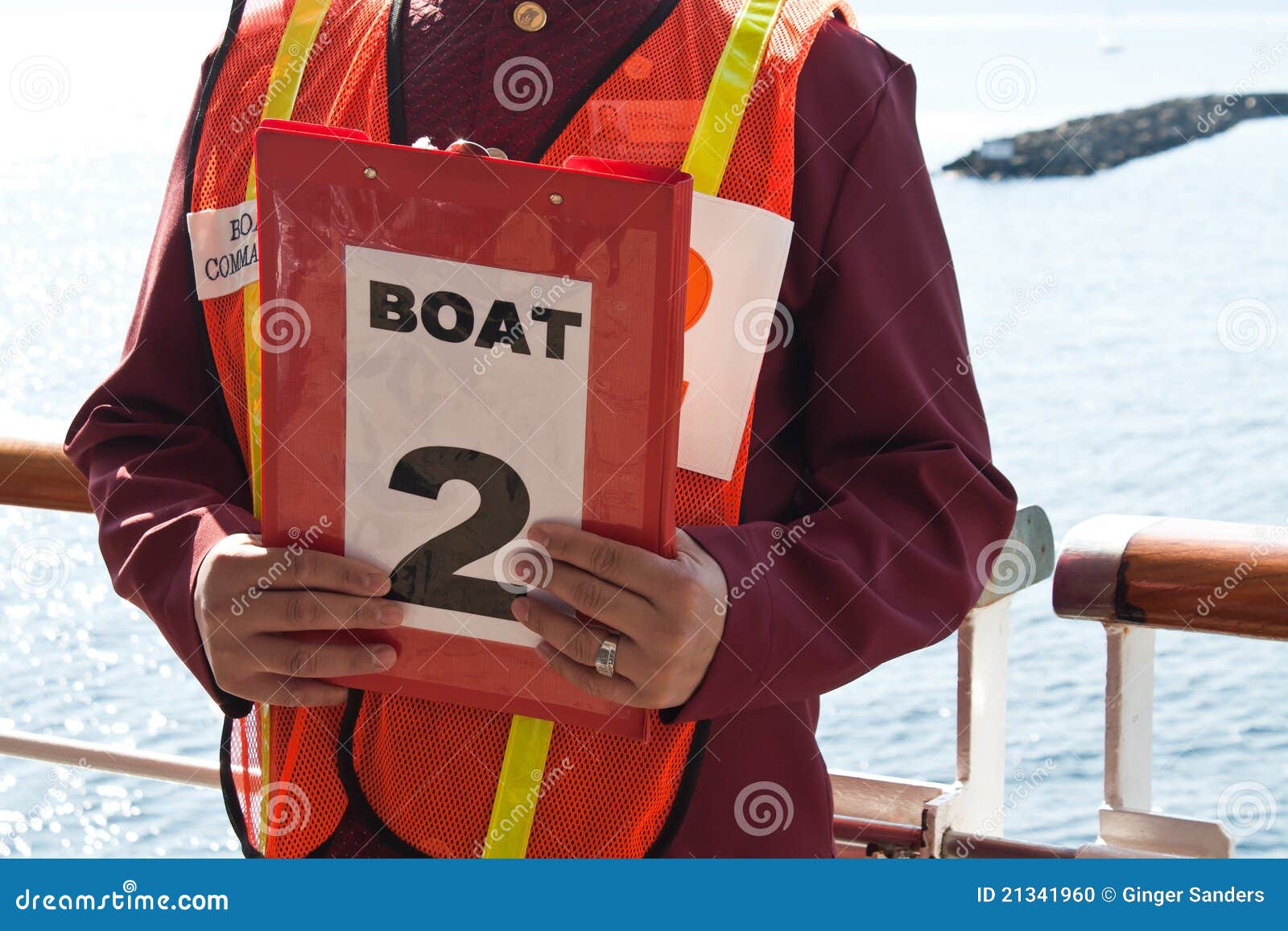 Cruise Ship Lifeboat Drill stock photo. Image of person - 21341960