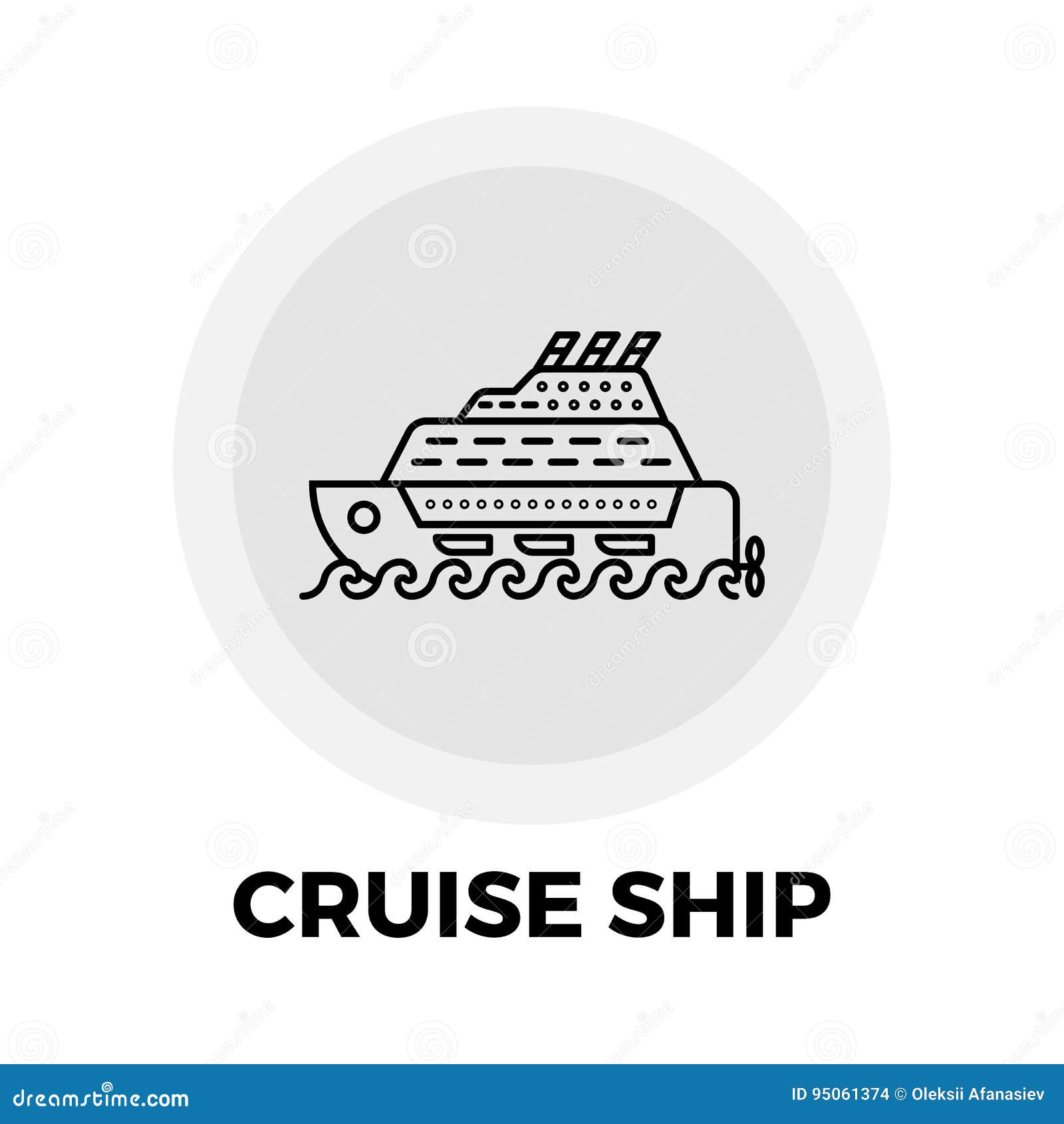 Cruise Ship Line Icon stock vector. Illustration of transportation ...
