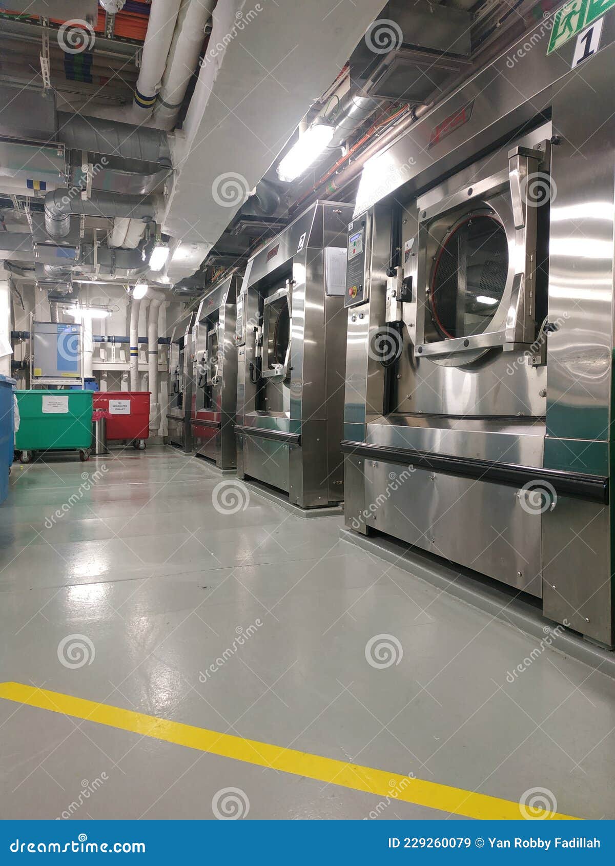 Cruise ship main laundry editorial stock image. Image of ship - 229260079