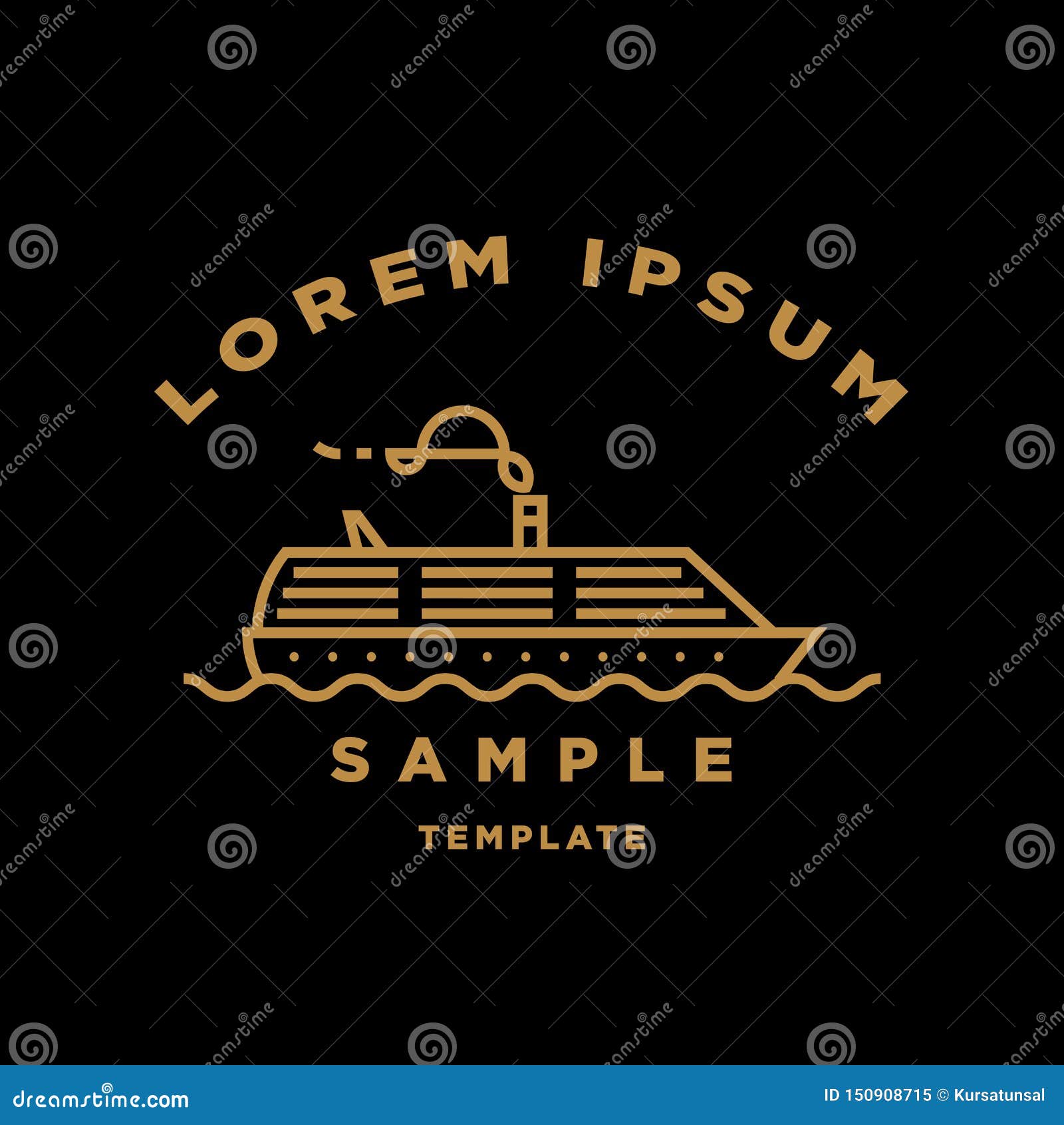Cruise Ship Minimal Sign Vector Design Stock Vector - Illustration of ...