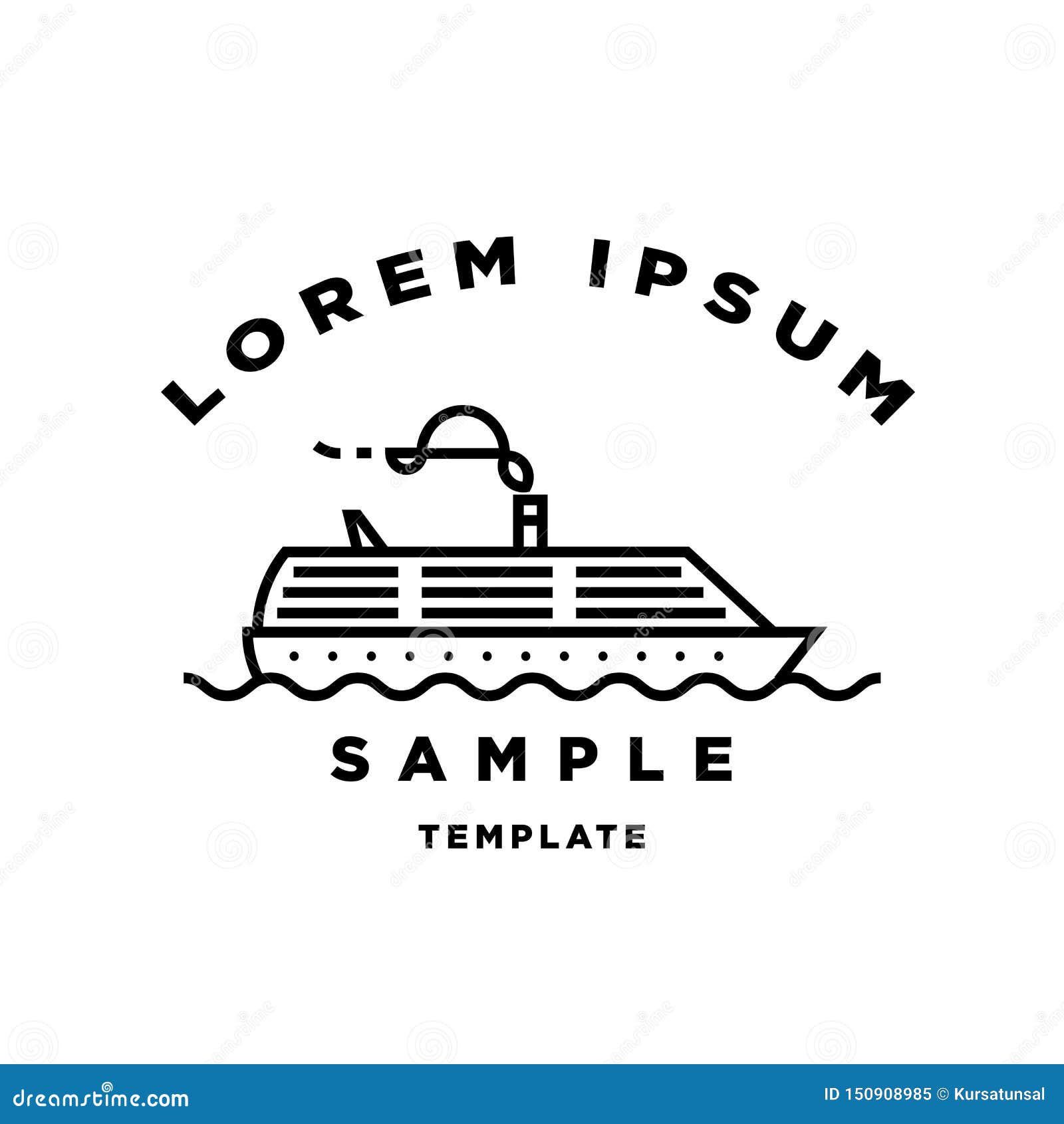 Cruise Ship Minimal Sign Vector Design Stock Vector - Illustration of ...