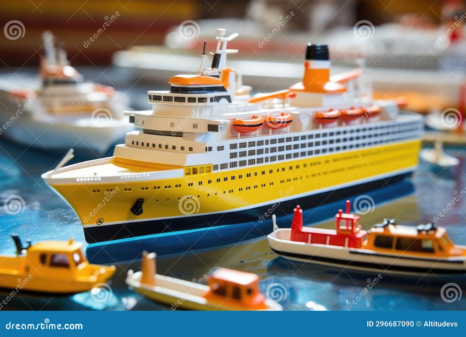 Cruise Ship Model with Lifeboats and Decks Stock Illustration ...