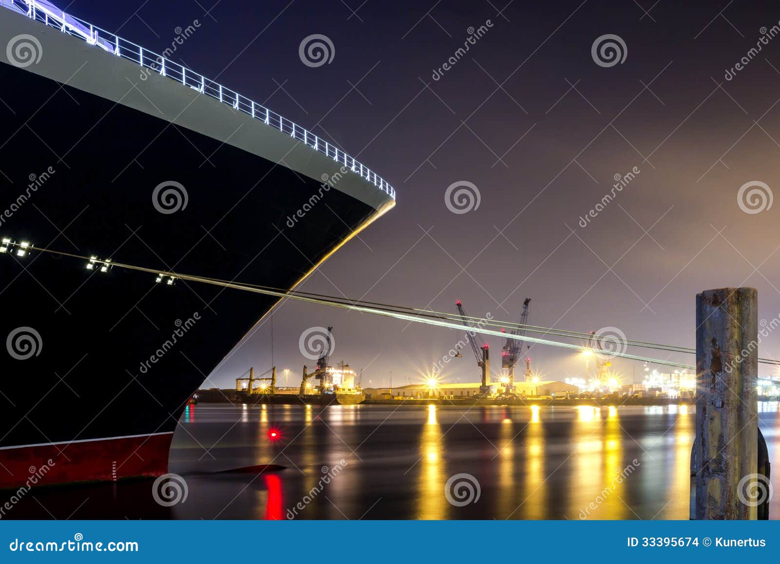 Cruise ship at night stock photo. Image of twilight, tourism - 33395674
