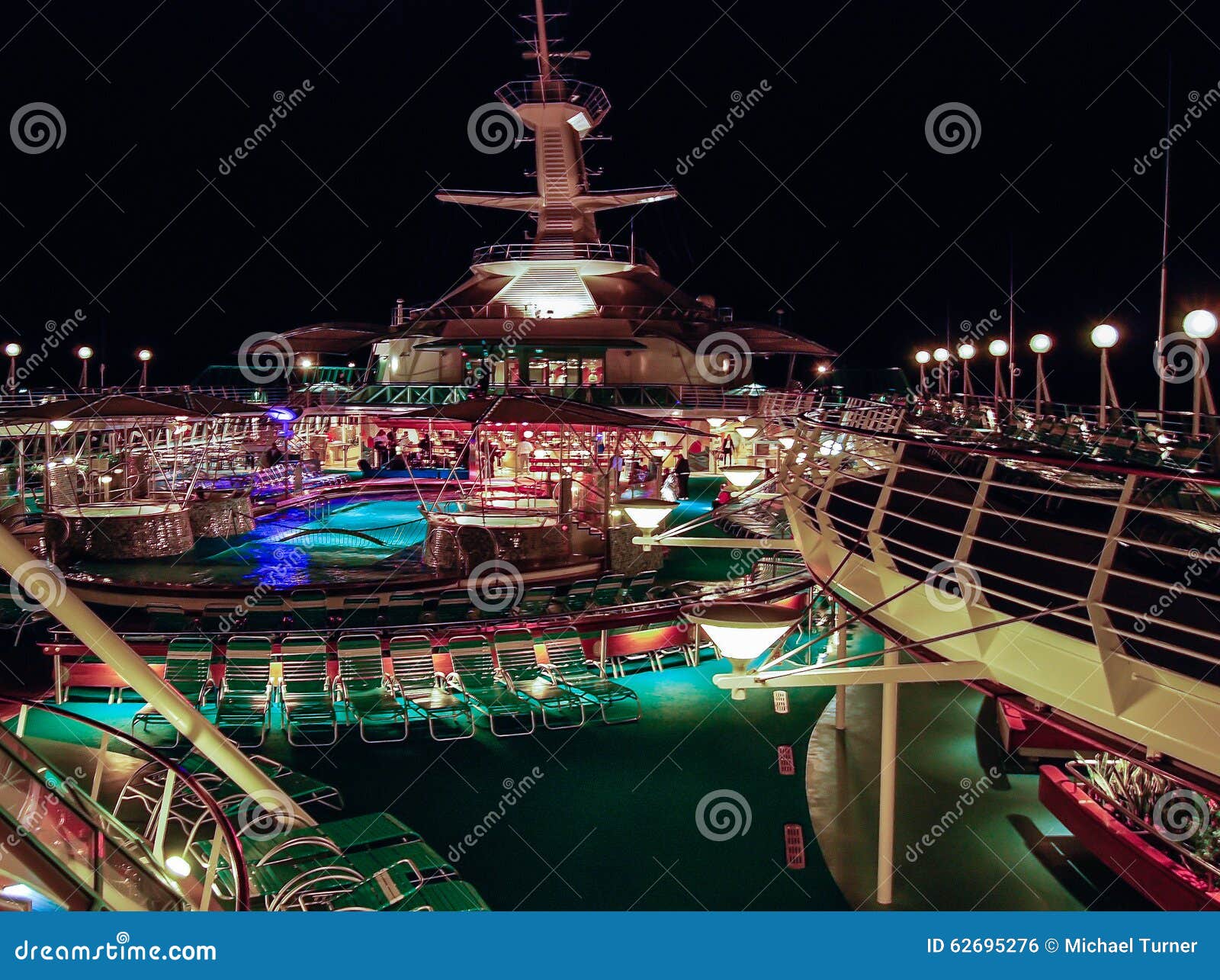 Cruise Ship at Night editorial photo. Image of entertainment - 62695276