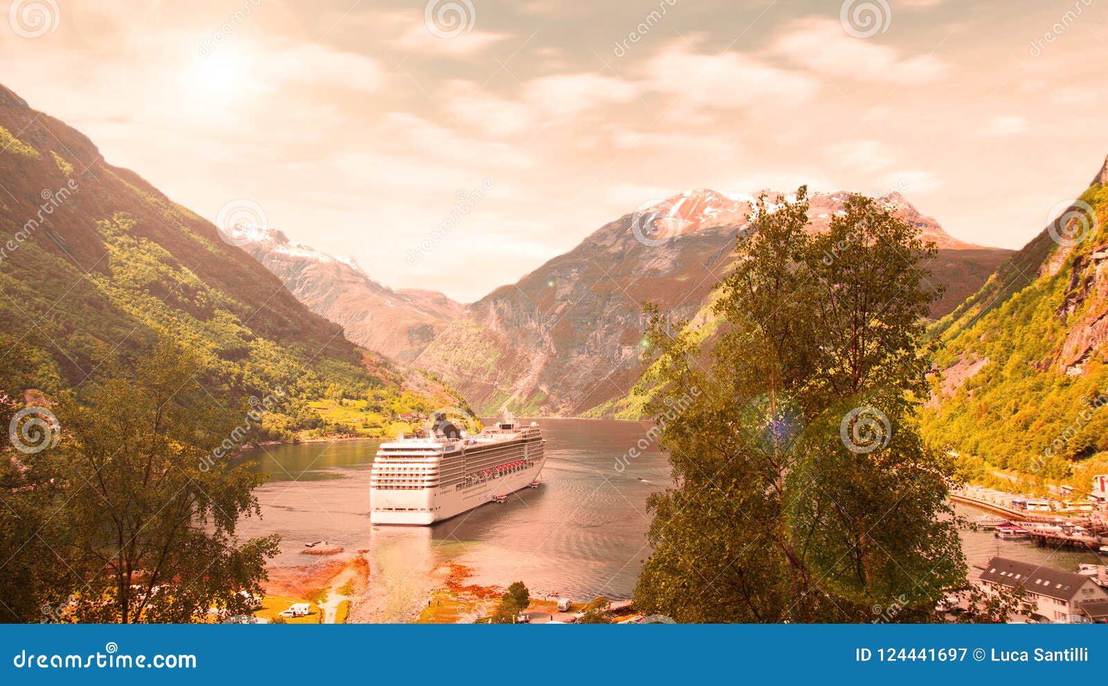Cruise Ship in Norwegian Fjords Stock Image - Image of passengers ...