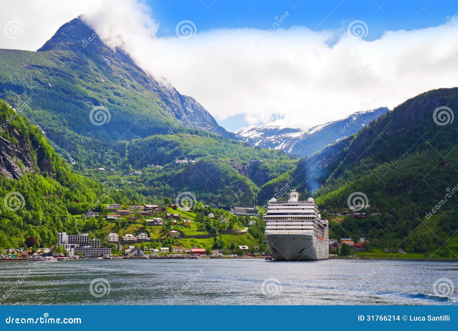 Cruise Ship in Norwegian Fjords Stock Photo - Image of sail, blue: 31766214