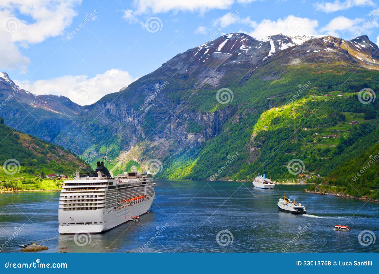 Cruise Ship in Norwegian Fjords Stock Photo - Image of passengers ...
