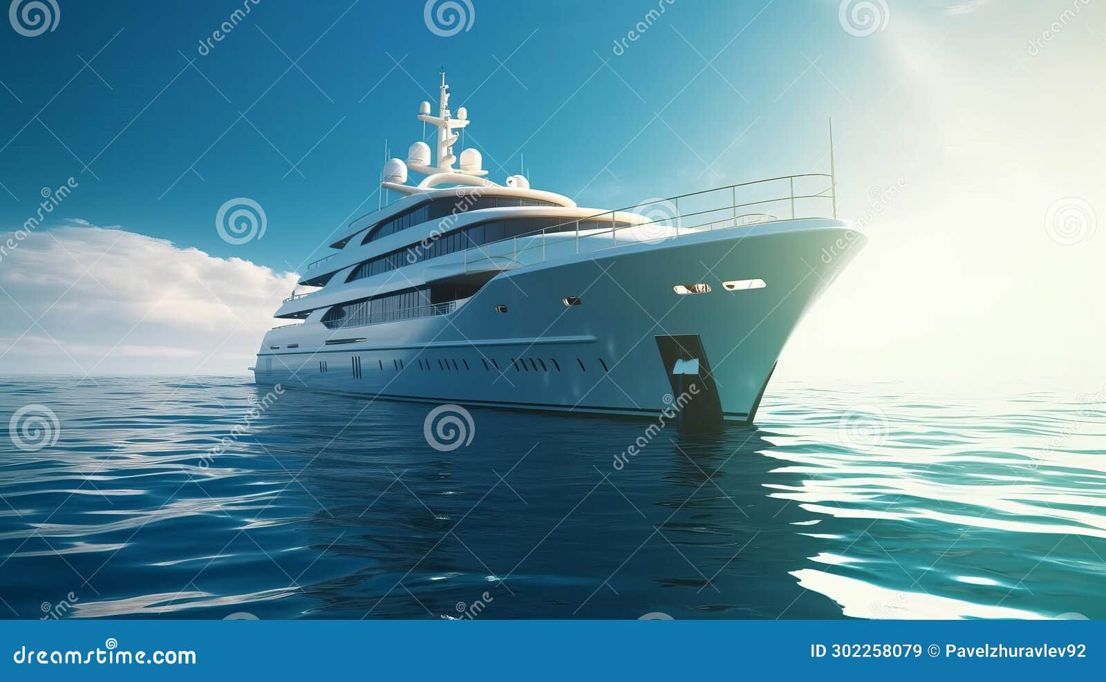 Cruise Ship in the Ocean. 3d Render Stock Illustration - Illustration ...