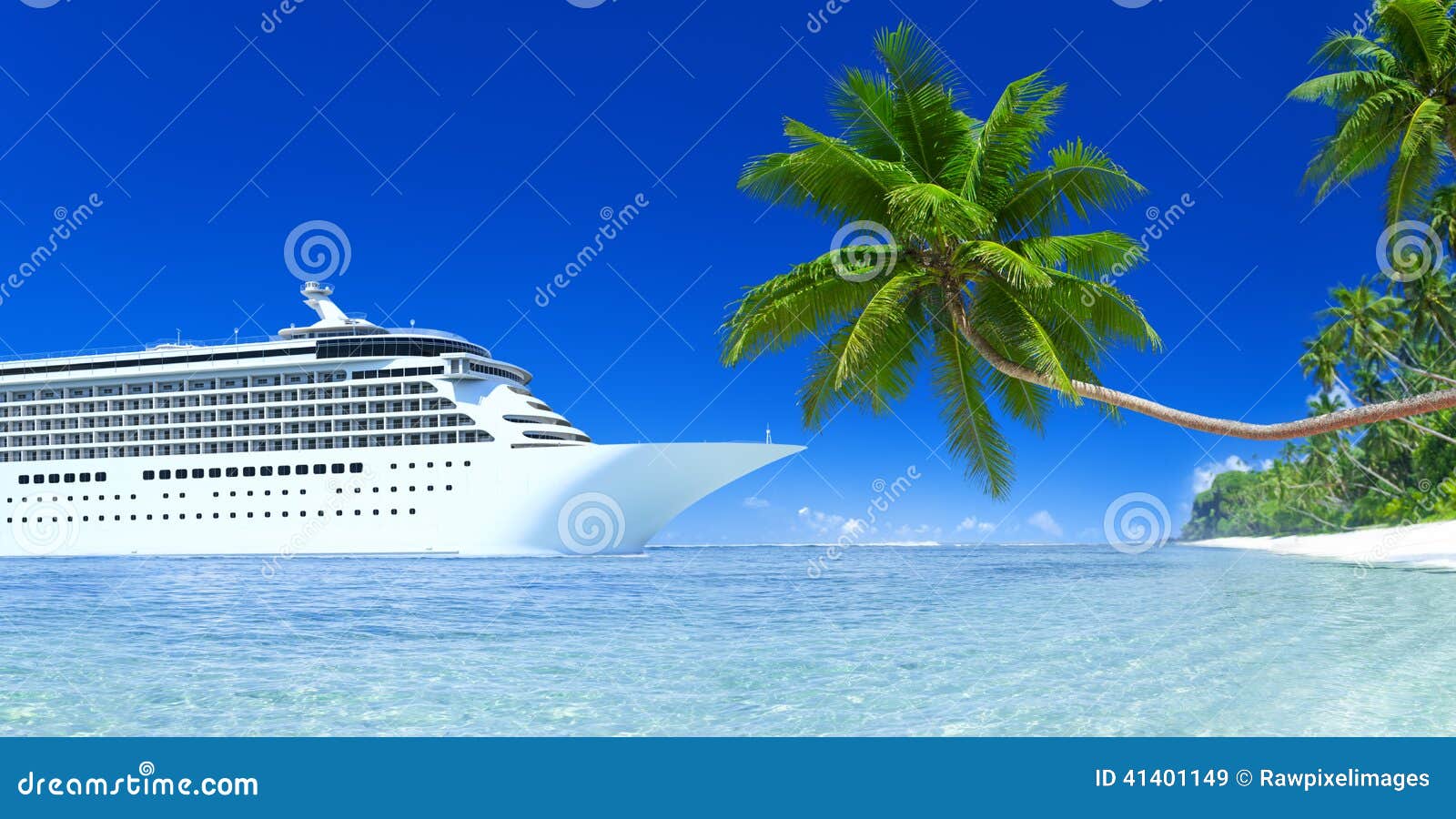 Cruise ship and palm tree stock image. Image of lifestyles - 41401149
