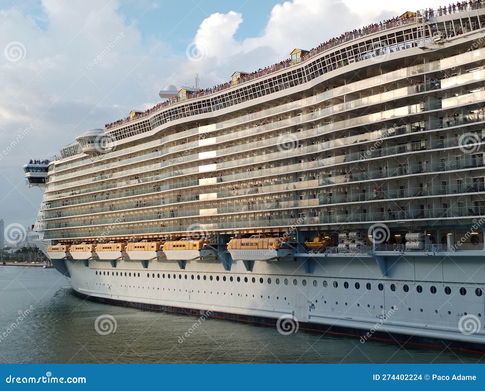 Cruise Ship Panoramic in Miami Sailing To Caribbean Editorial Stock ...