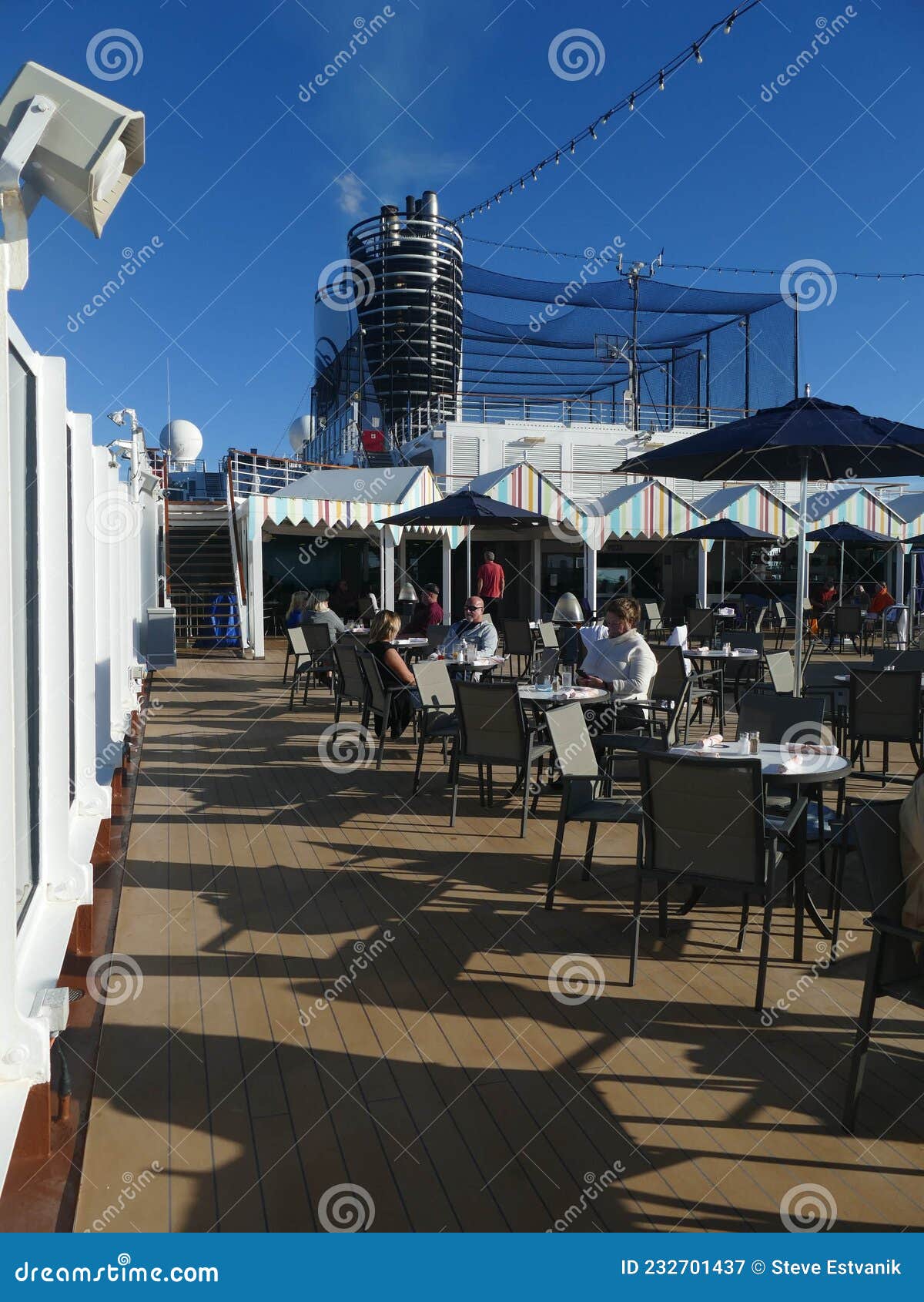 Cruise Ship Passengers Relax on Open Deck Editorial Photography - Image ...