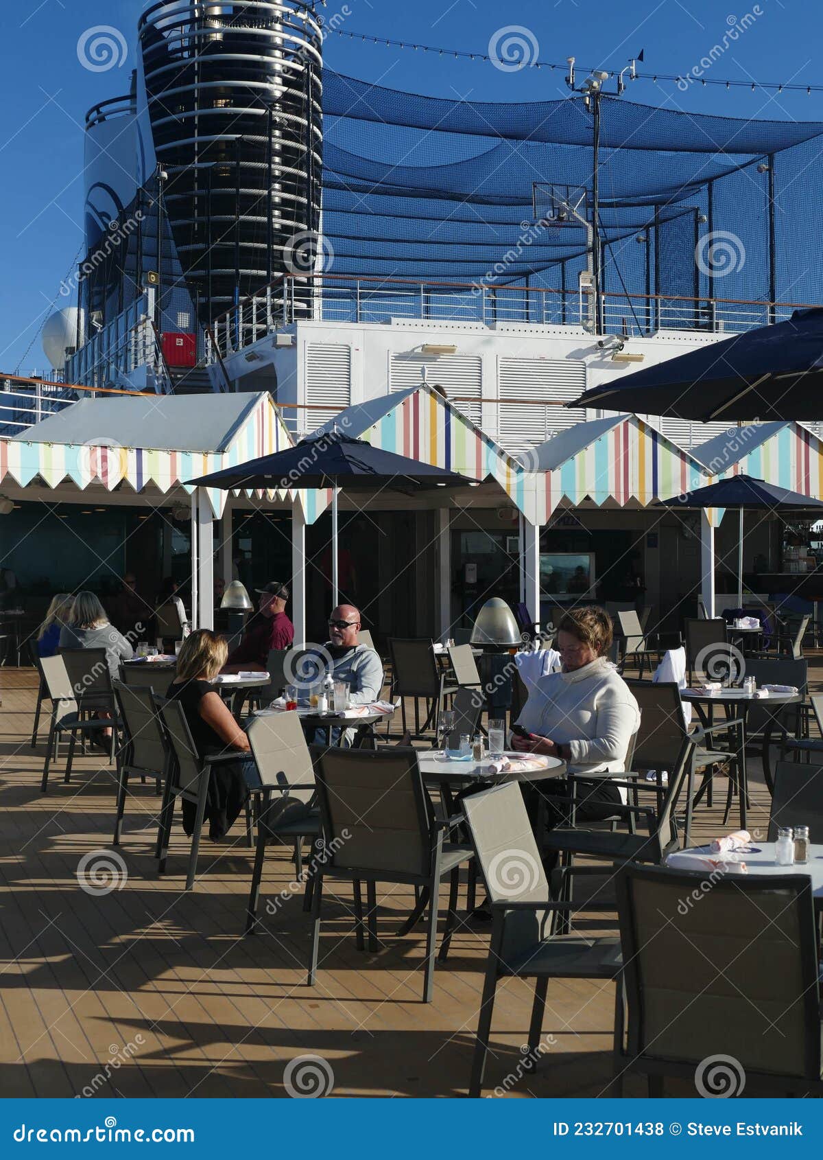 Cruise Ship Passengers Relax on Open Deck Editorial Stock Photo - Image ...