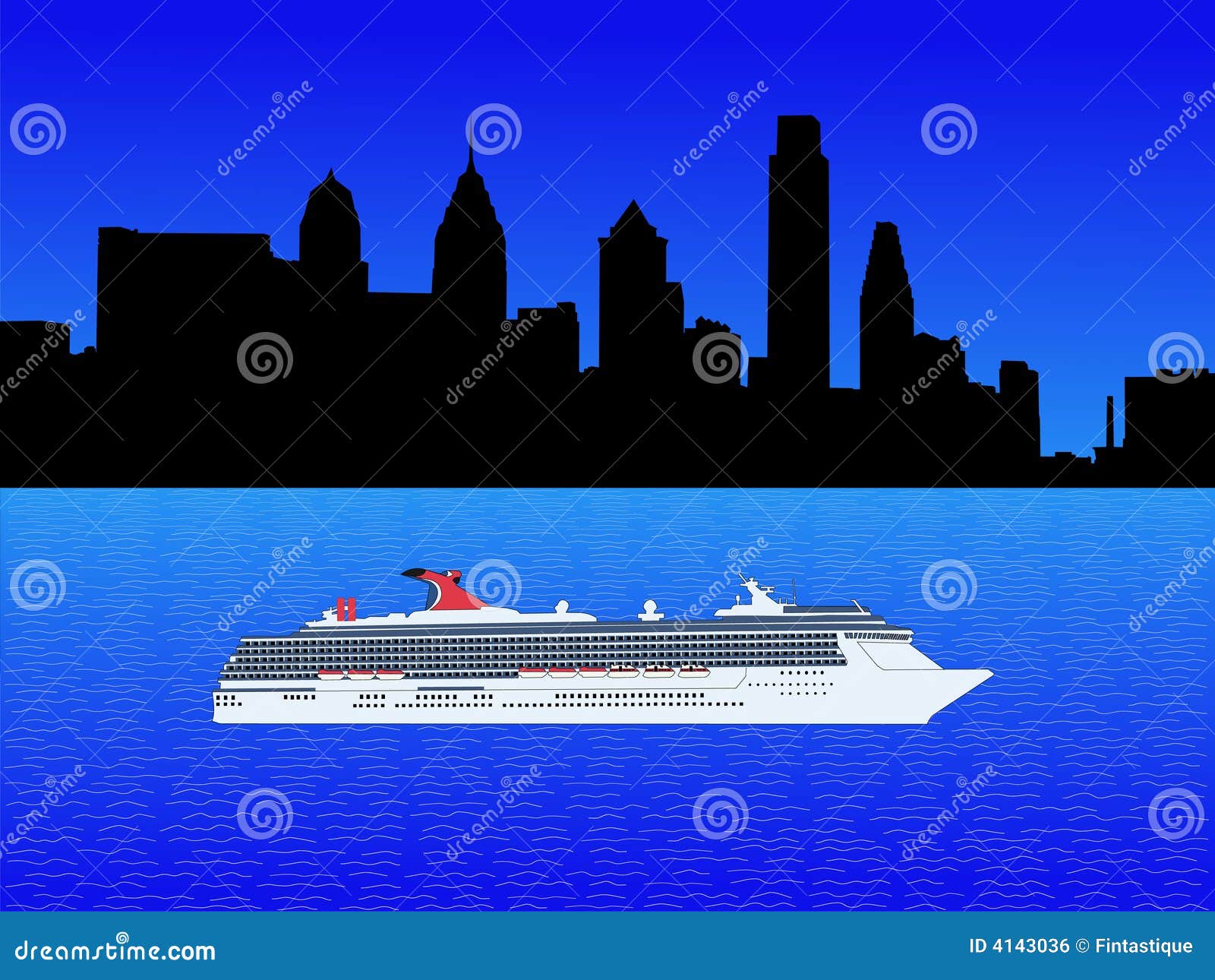 Cruise Ship in Philadelphia Stock Vector - Illustration of america ...