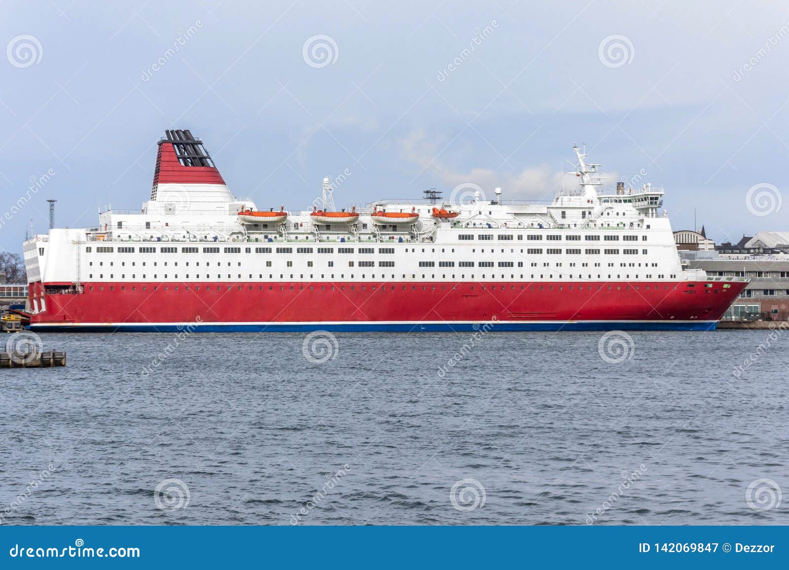 Cruise Ship on the Pier in the Bay Stock Image - Image of travel ...