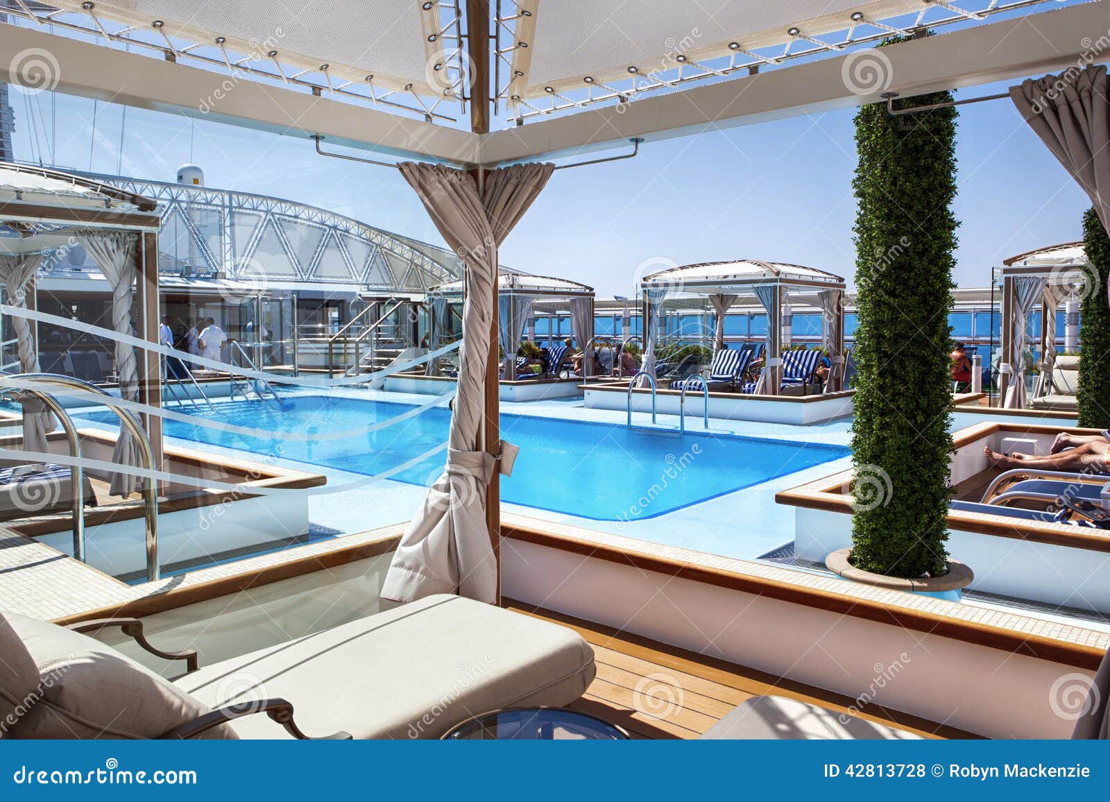 Cruise Ship Pool Deck stock photo. Image of cruise, cabana - 42813728