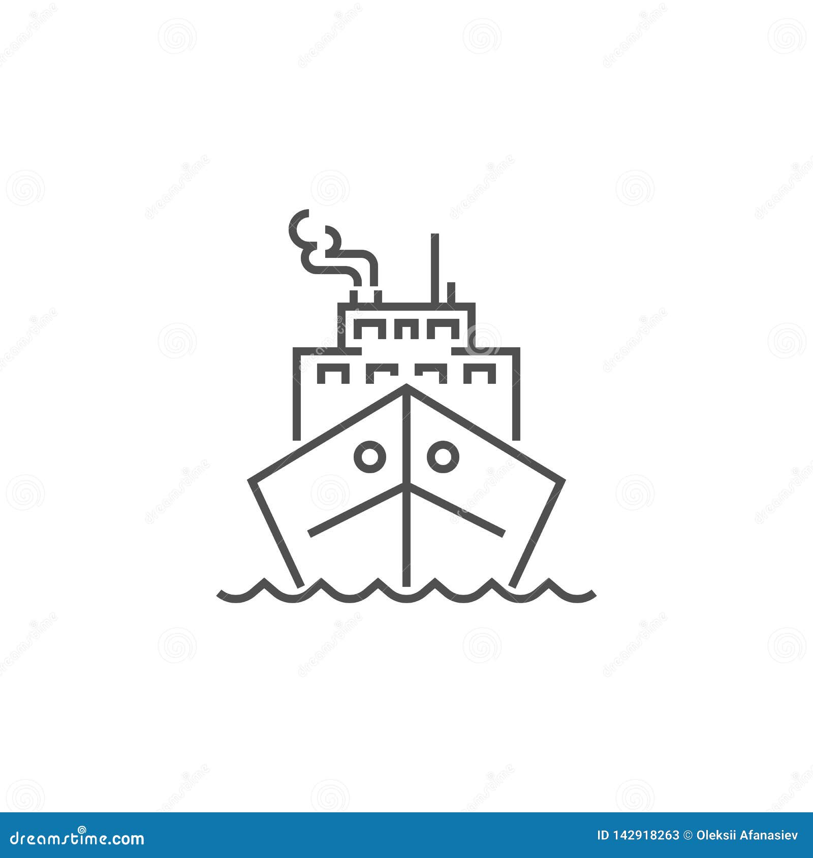 Cruise Ship Related Vector Line Icon. Stock Vector - Illustration of ...