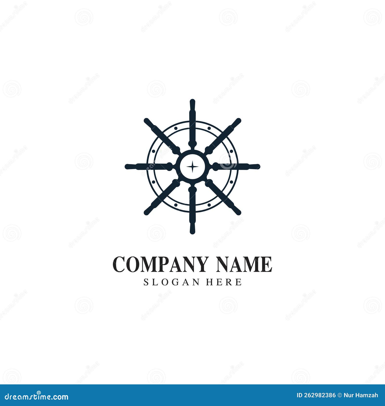 Cruise Ship Rudder Template Logo Design with Ocean Waves Stock Vector ...
