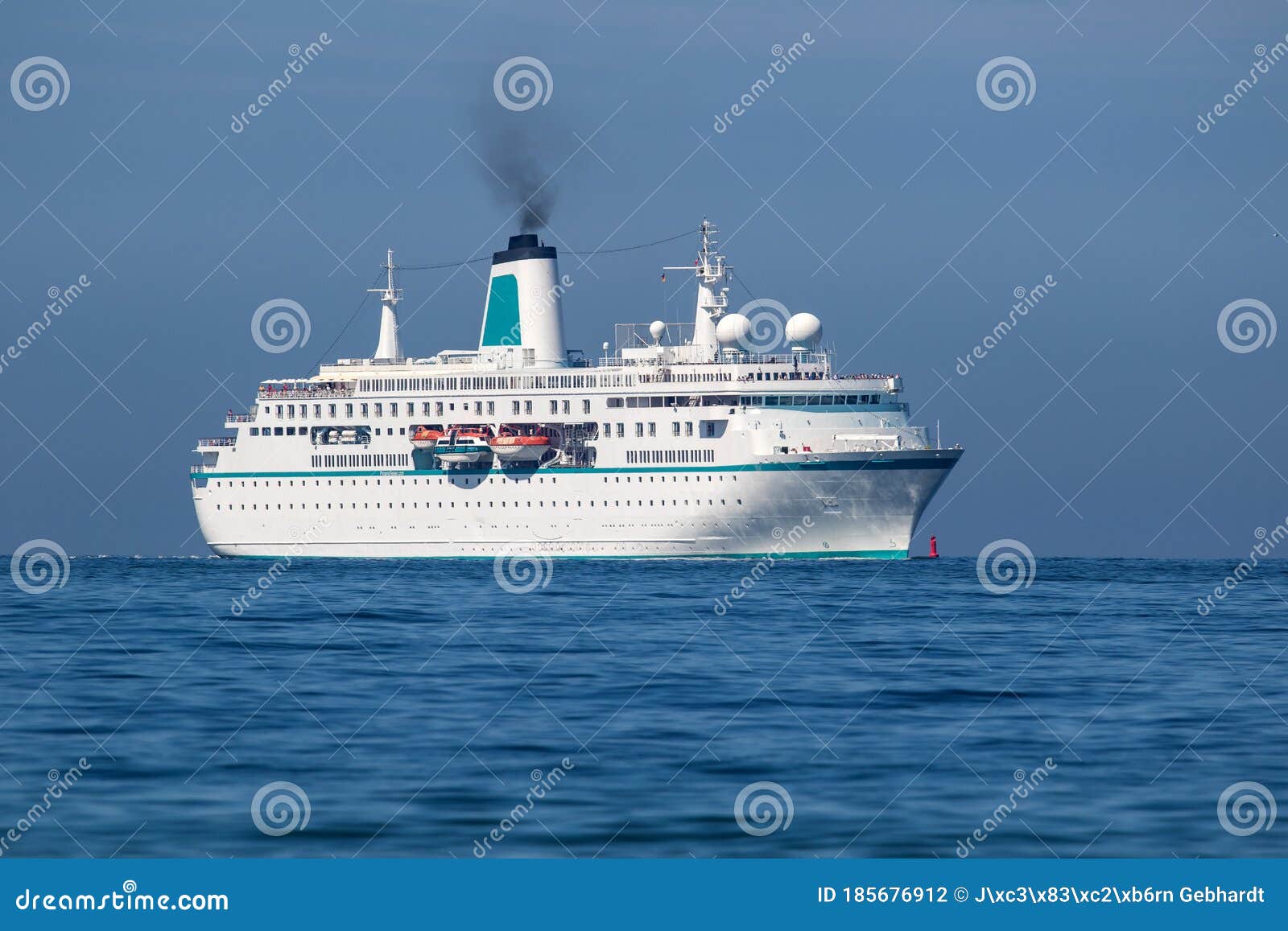 Cruise Ship Running in Harbour Stock Photo - Image of protection ...
