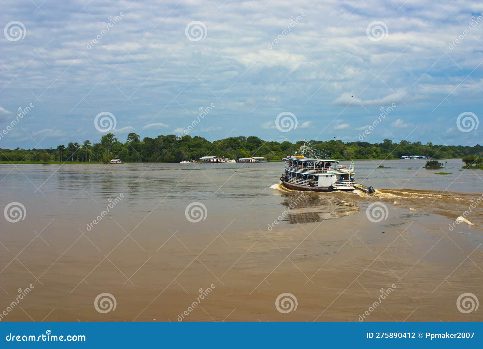 A Cruise Ship Sailing on the Amazon River Stock Photo - Image of ...